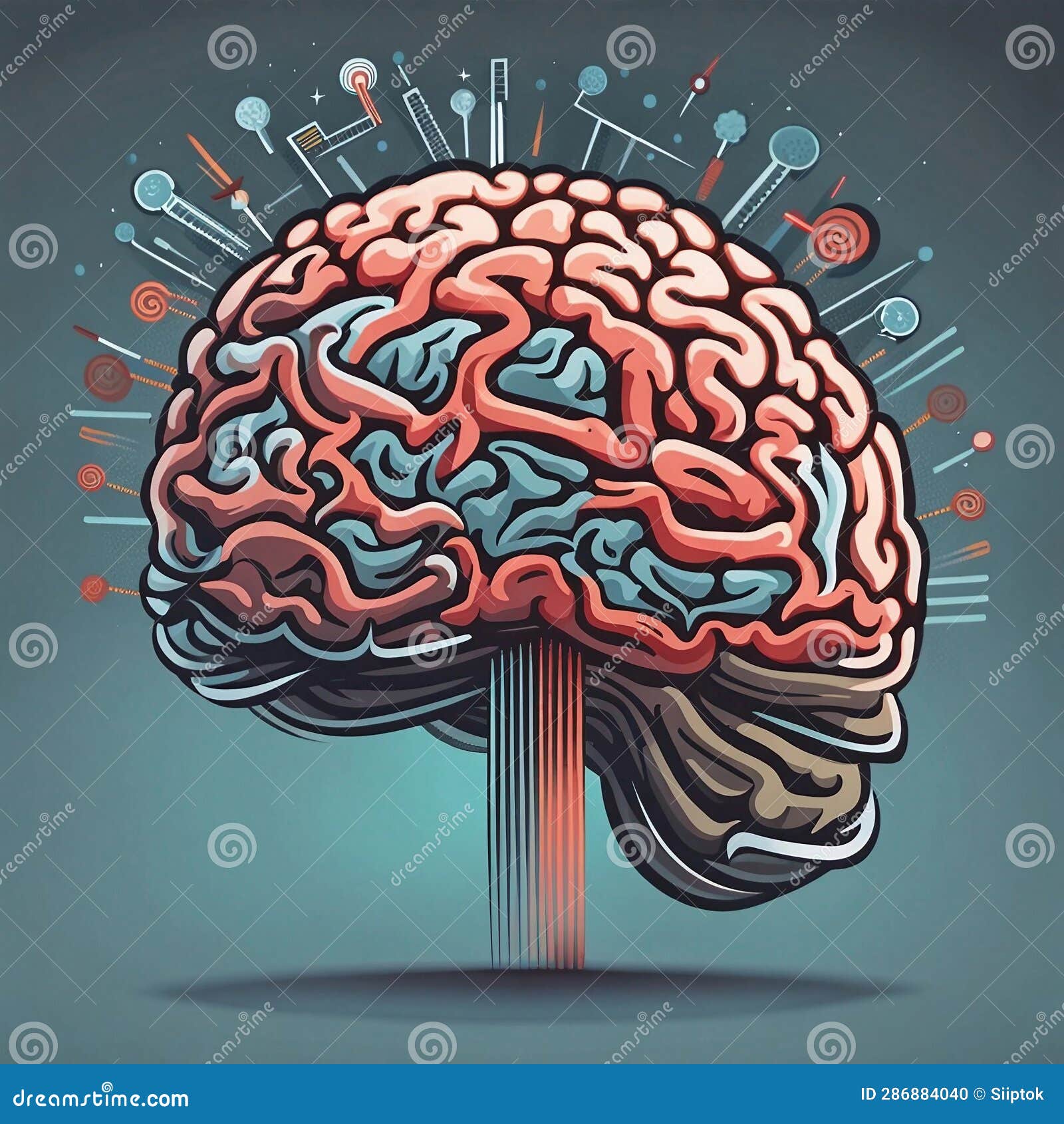 Structure Of The Brain Neuron Cartoon Vector | CartoonDealer.com #210961231