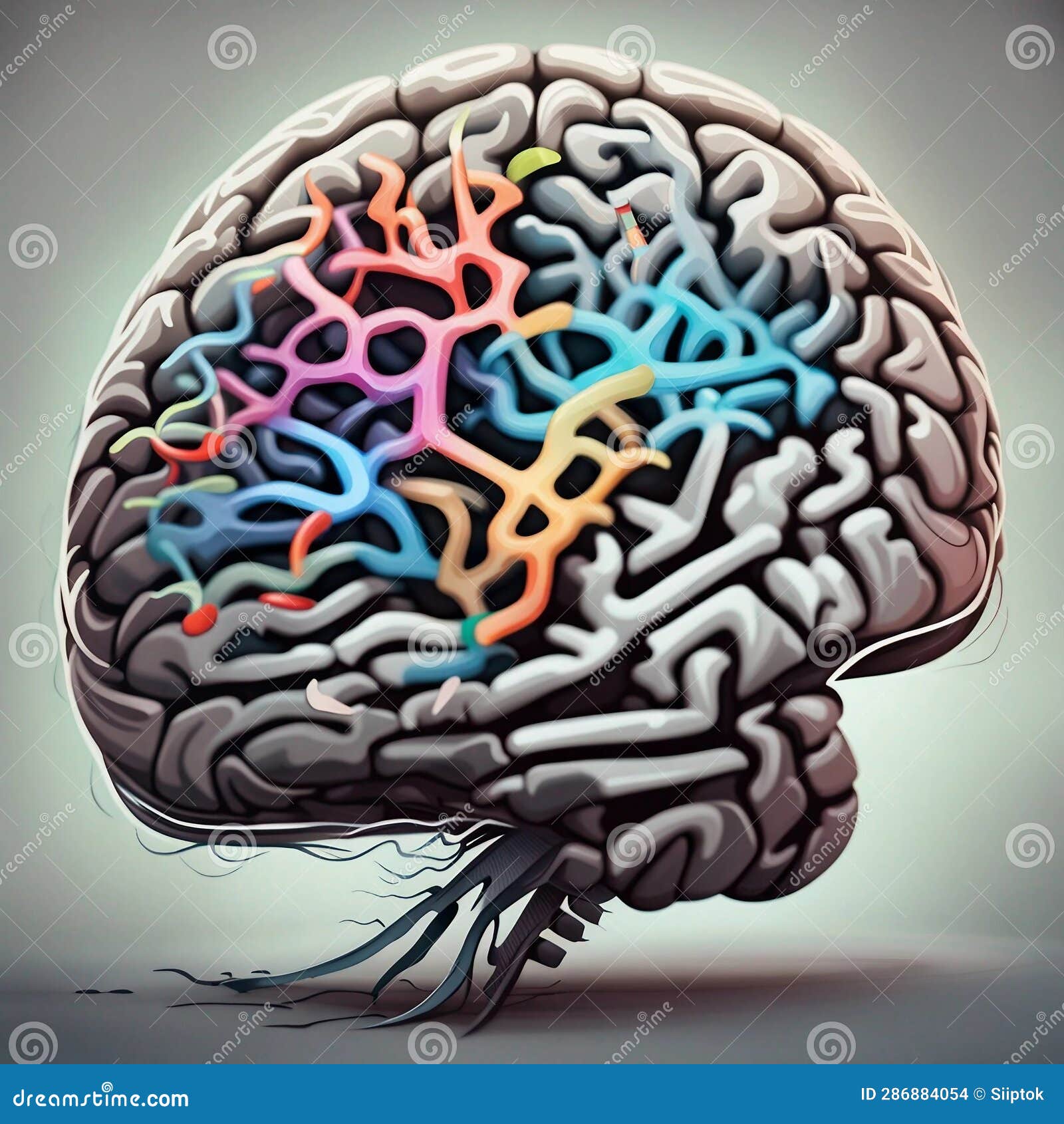 Structure Of The Brain Neuron Cartoon Vector | CartoonDealer.com #208049461