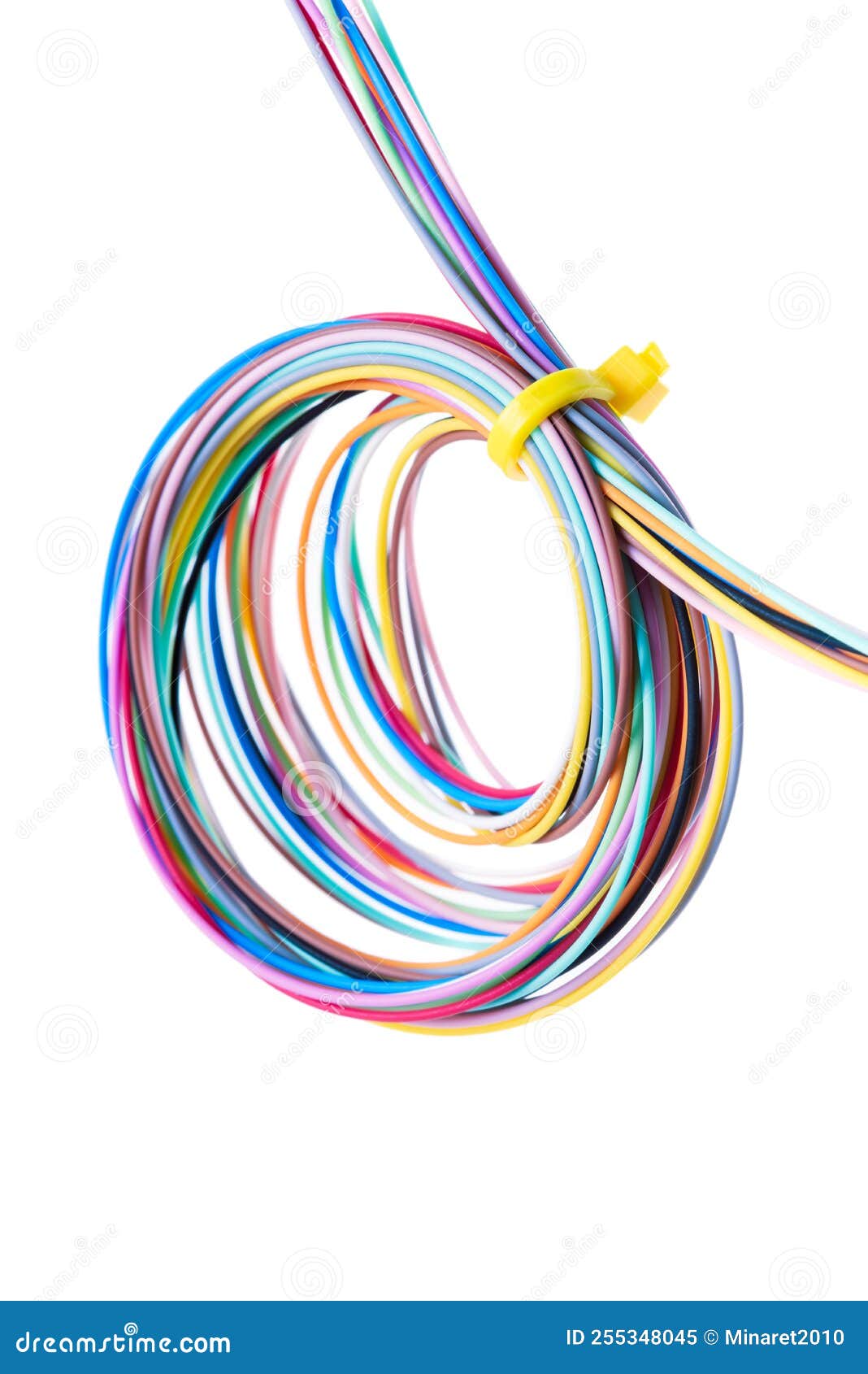 Colorful Electrical Cable Wire Isolated on White Stock Image - Image of ...