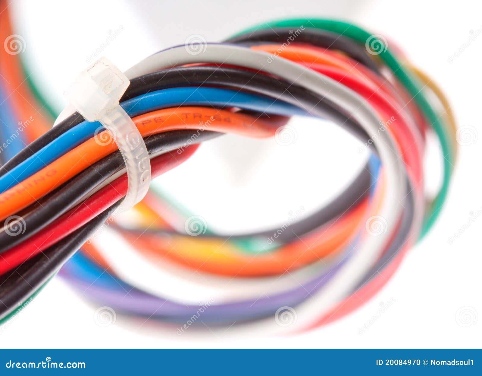 Colorful electrical cables stock photo. Image of components - 20084970