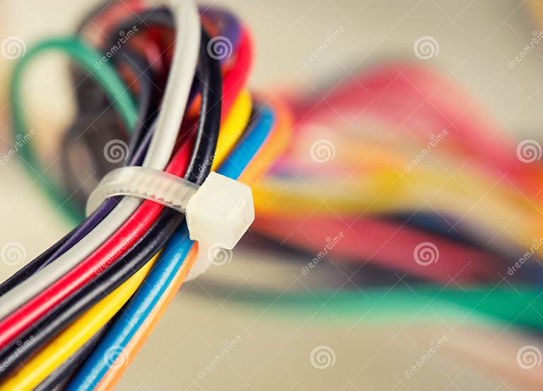 Colorful electrical cables stock image. Image of input - 27379999