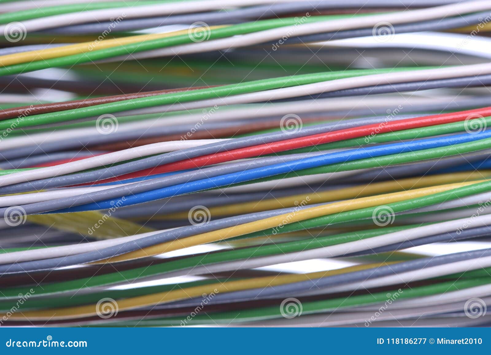 Colorful electrical cables stock image. Image of installation - 118186277