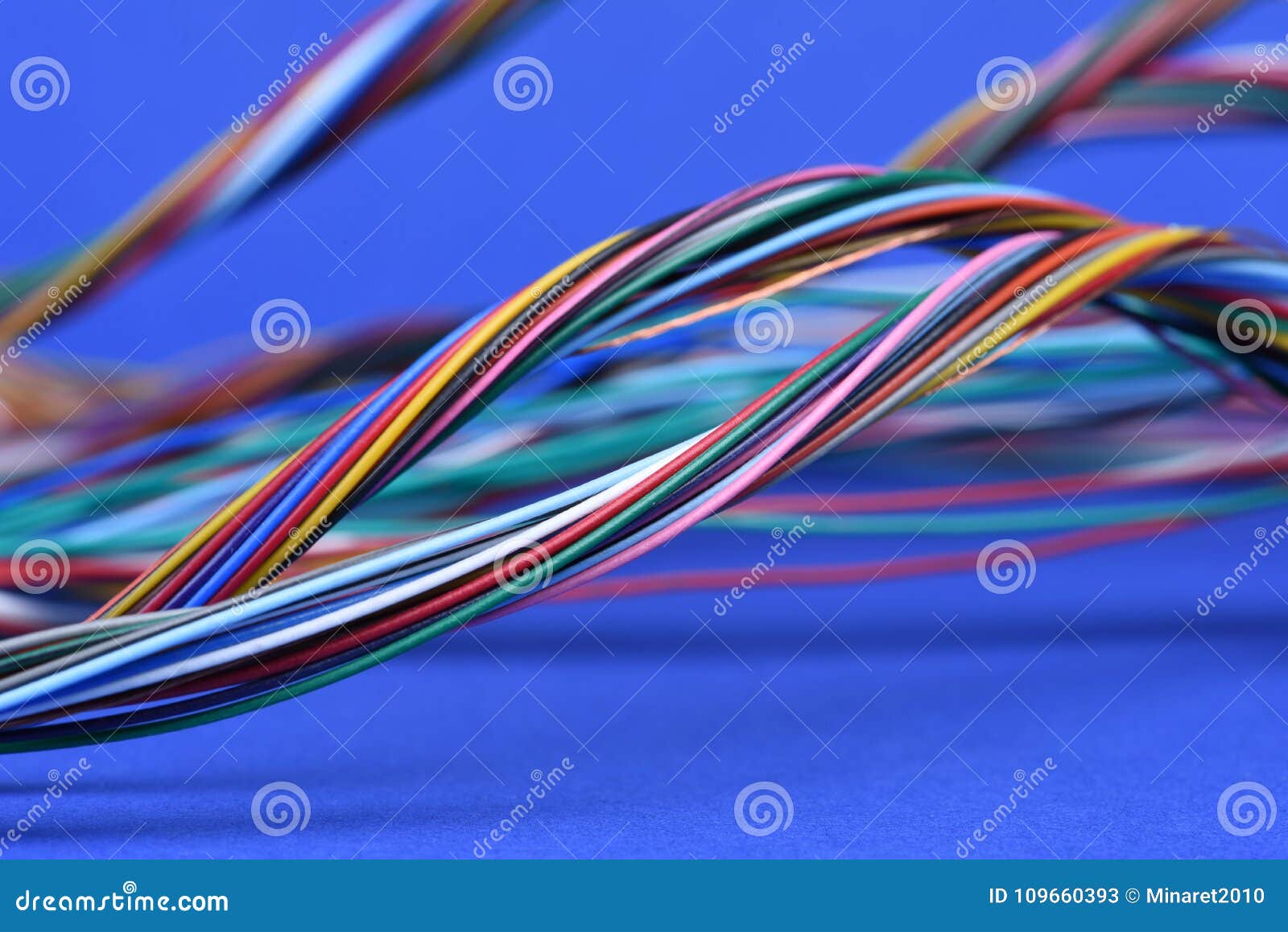 Colorful electrical cables stock image. Image of electric - 109660393