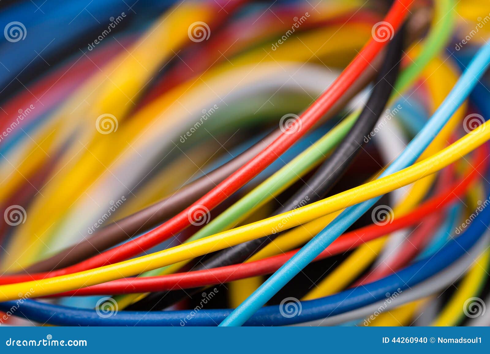 Colorful electrical cables stock photo. Image of network - 44260940