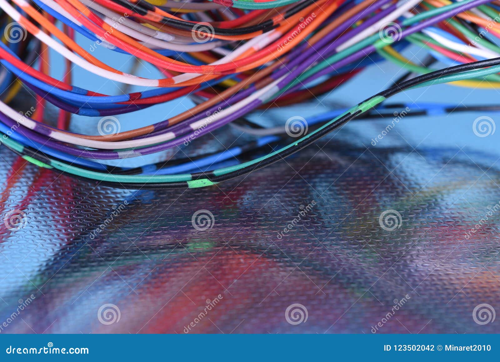 Colorful electrical cables stock photo. Image of bunch - 123502042