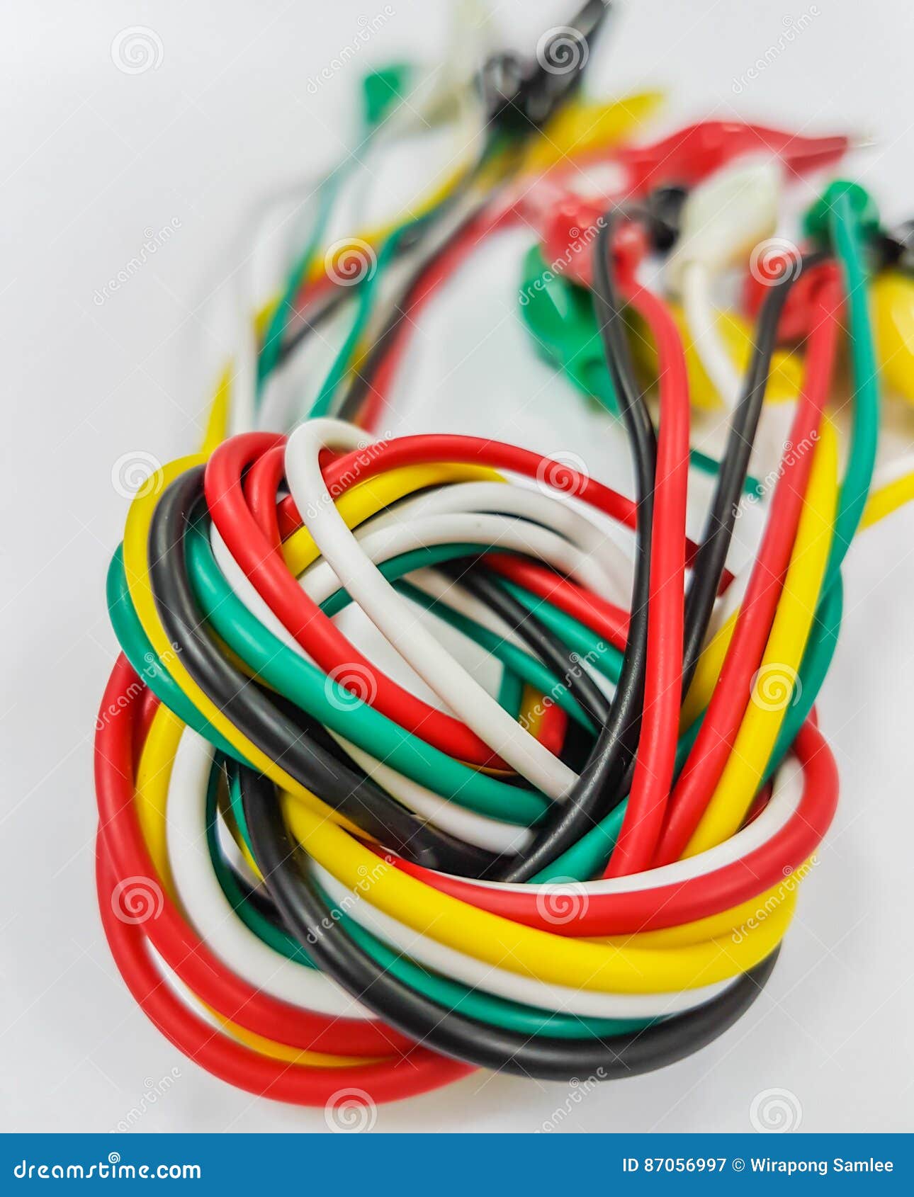 The Colorful Electrical Cables. Stock Image - Image of background, data ...