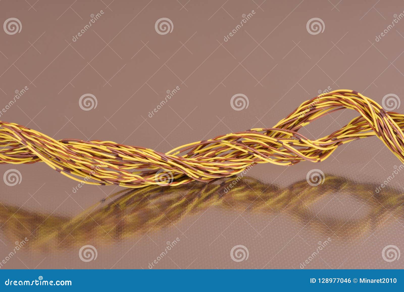 Colorful Electrical Telecommunication Cables on Metallic Surface Stock ...