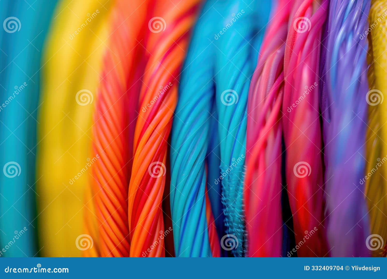 Colorful Electrical Wires Forming Repeating Wavy Pattern Stock ...