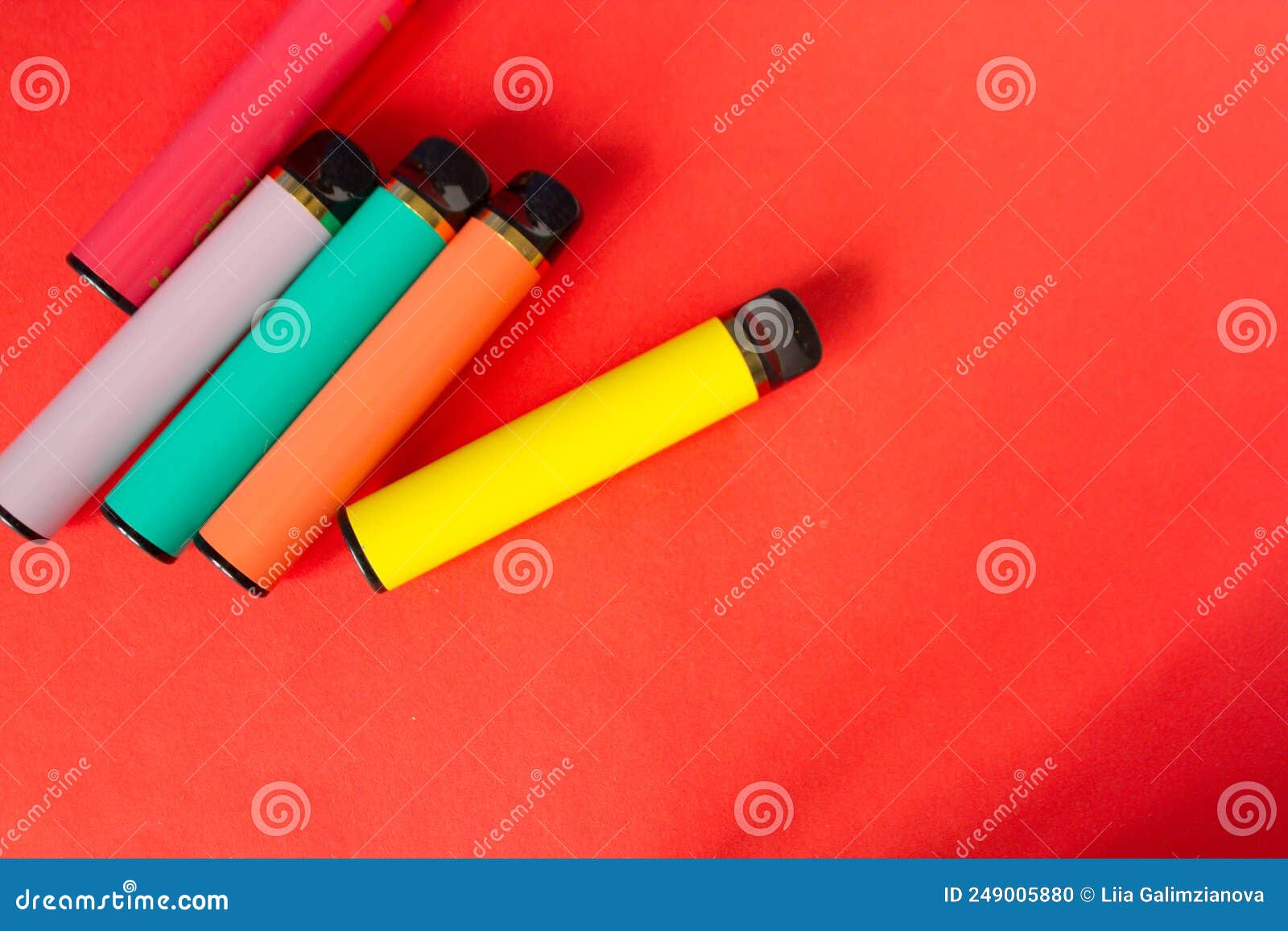 Colorful Electronic Cigarettes Stock Photo - Image of yellow, vaping ...
