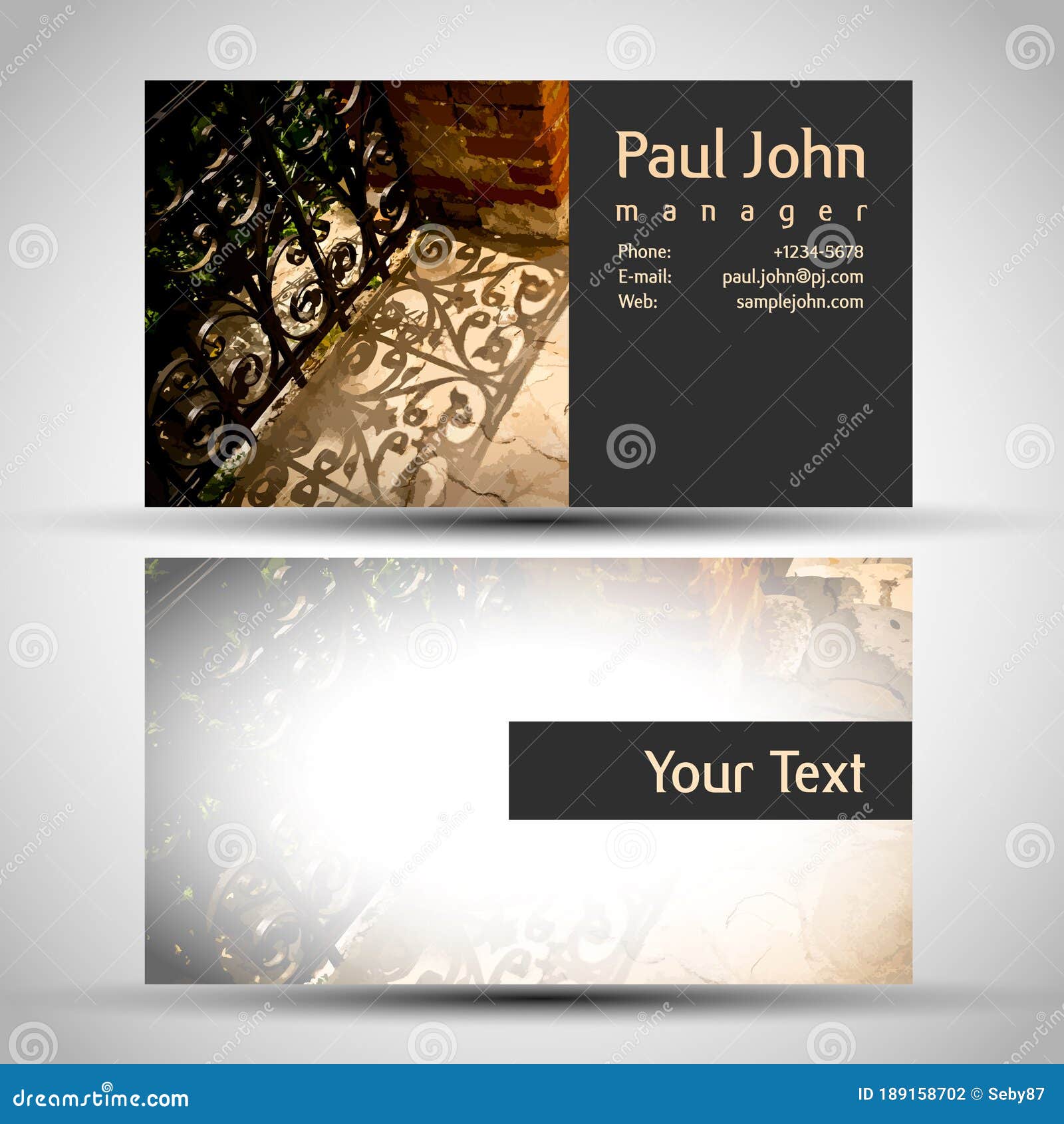 Colorful and Elegant Business Card Design with Front and Back Side ...