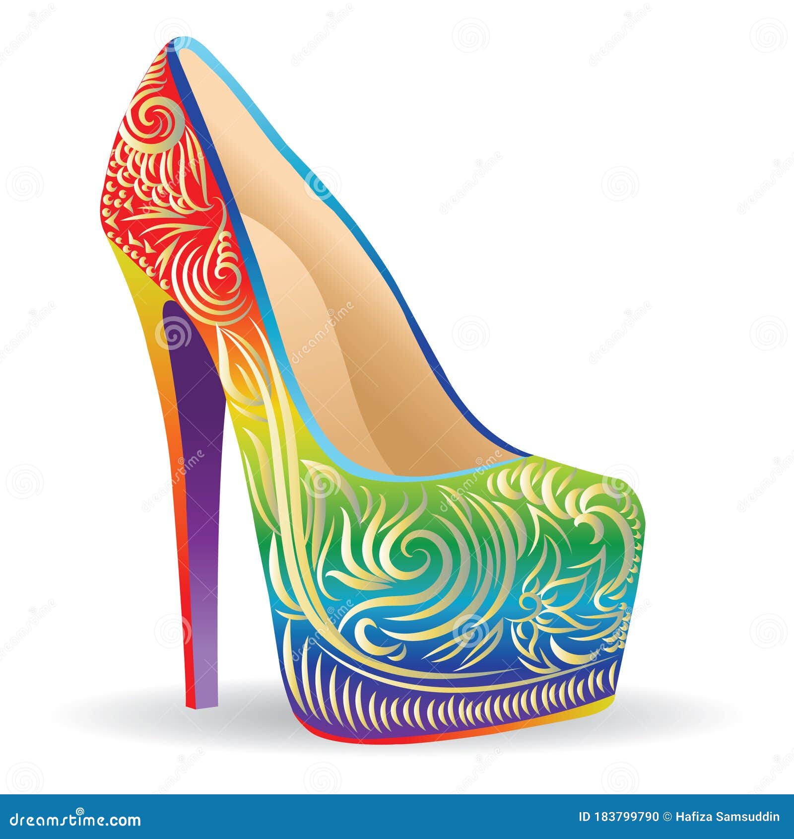 Colorful Elegant Heels. Vector Illustration Decorative Background ...