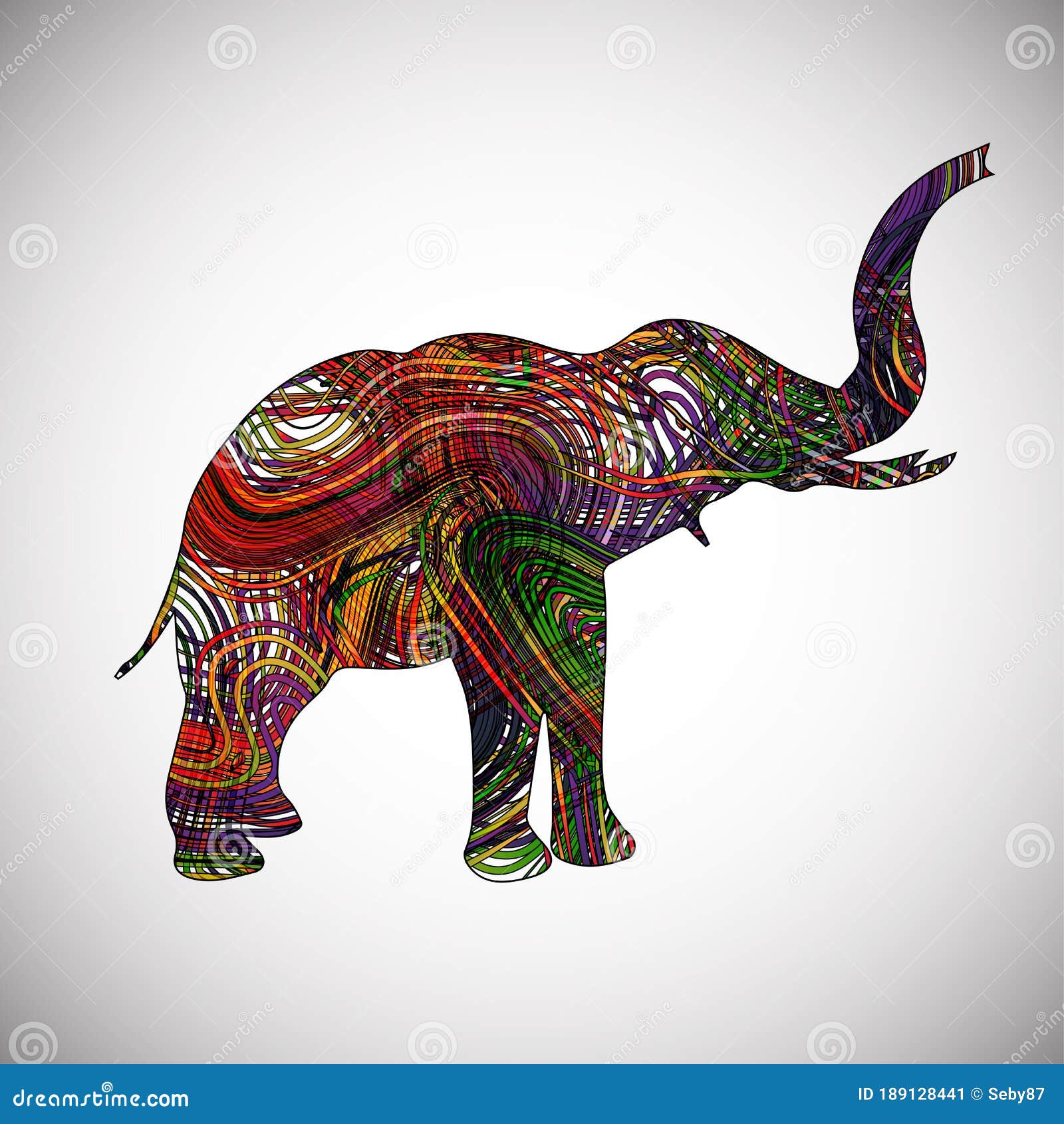 Colorful Elephant Made by Lines, Vector Illustration Stock Vector ...