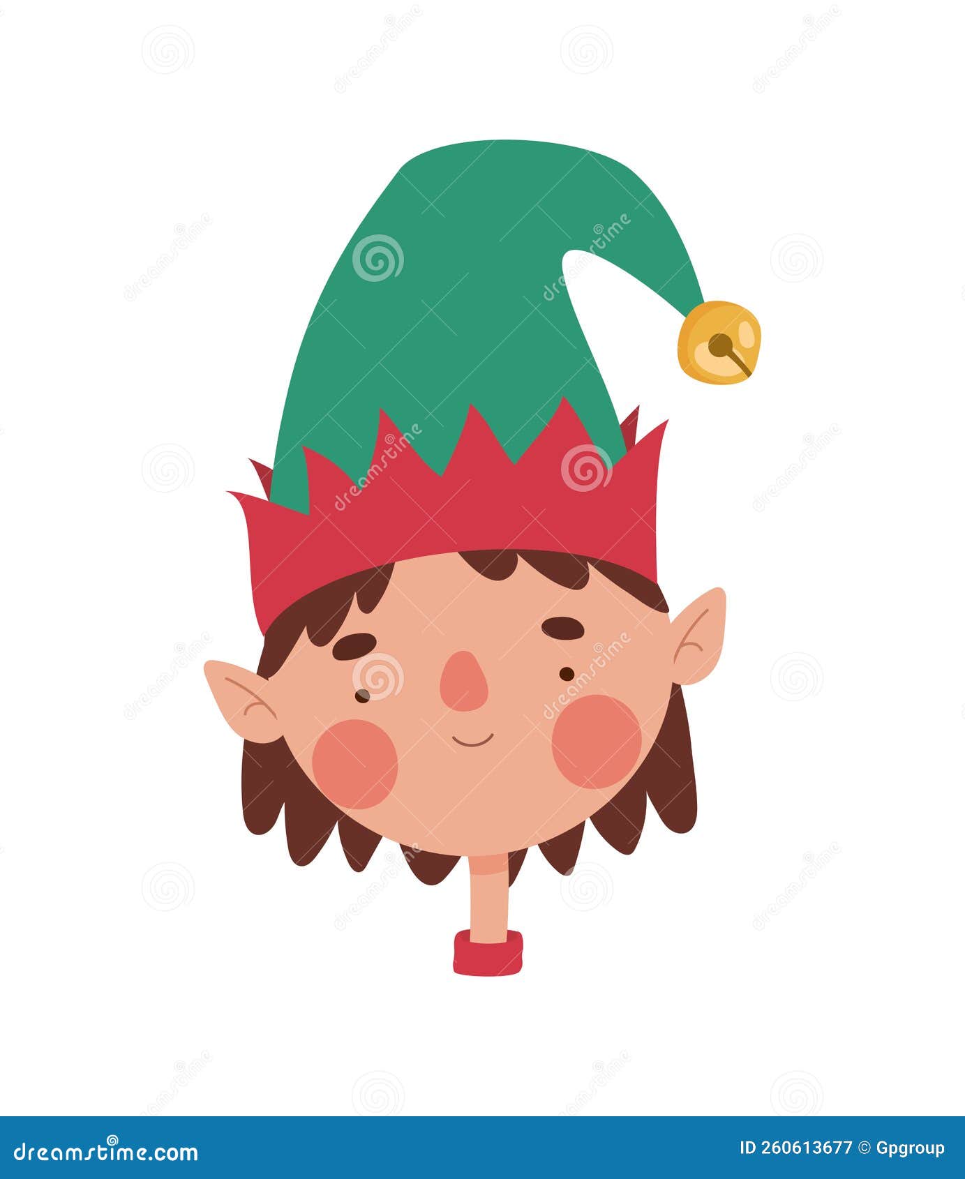 Colorful elf woman face stock vector. Illustration of happy - 260613677