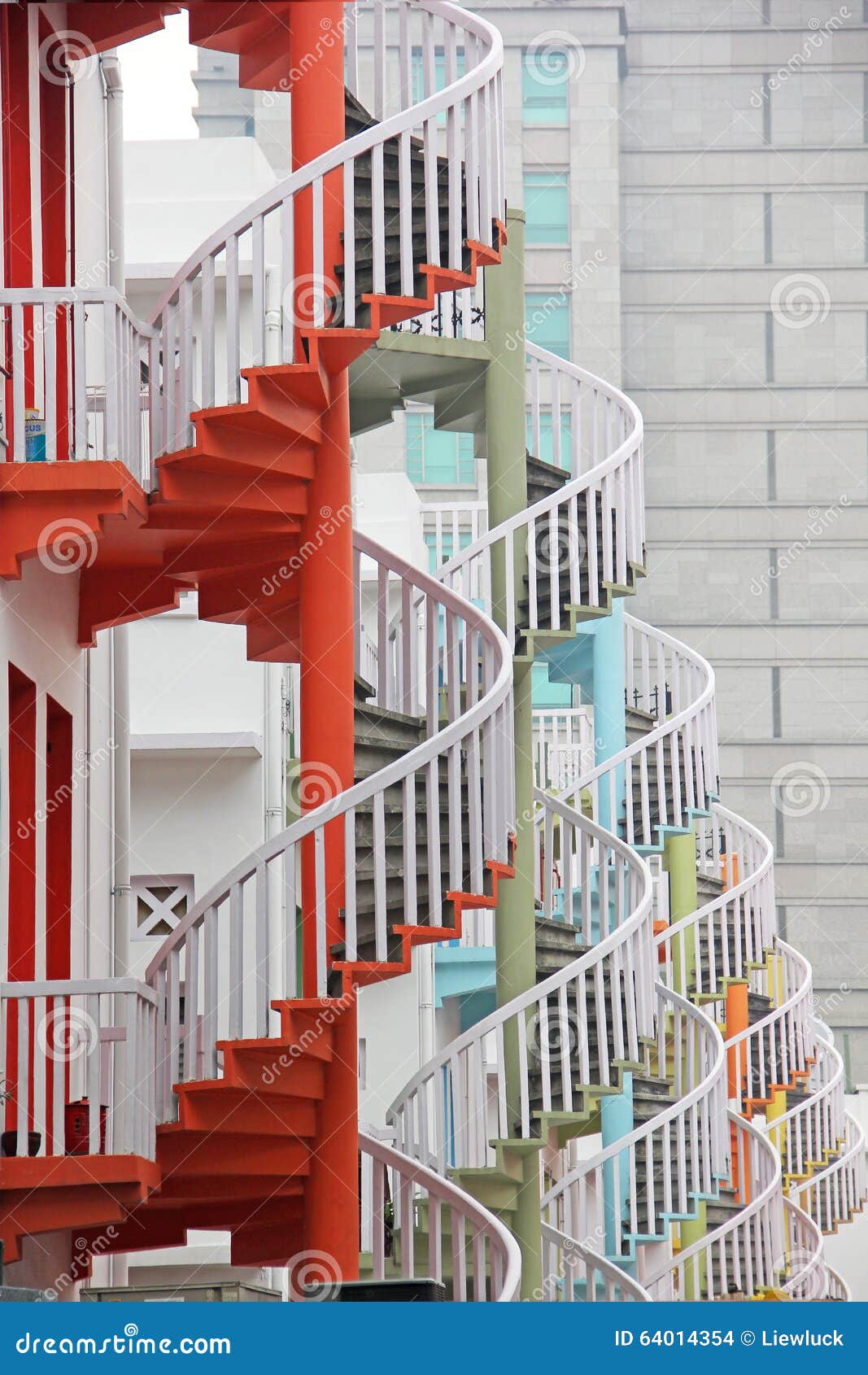 Colorful Emergency Stairs Fire Escape Stock Photo - Image of city ...