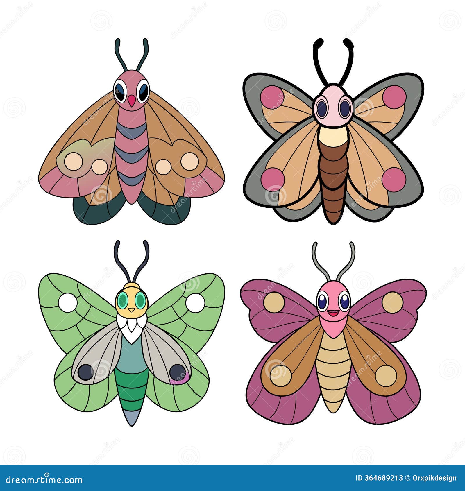 Empress Moth Coloring Page For Kids Cartoon Vector | CartoonDealer.com ...