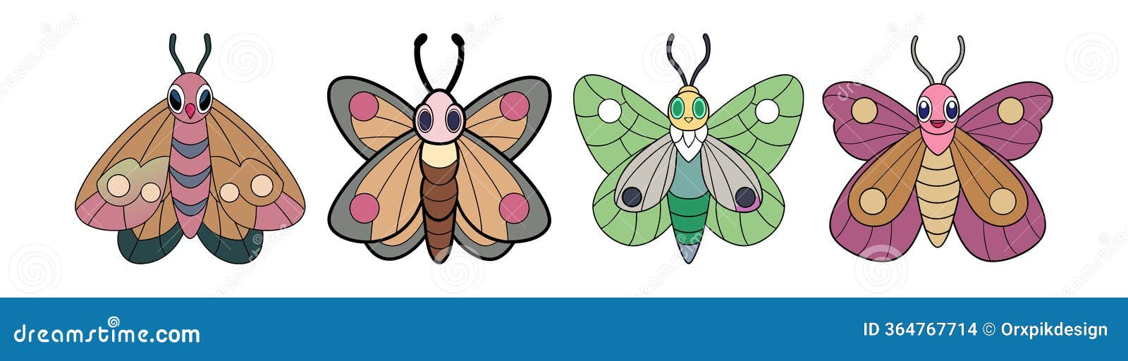 Empress Moth Coloring Page For Kids Vector Illustration | CartoonDealer ...