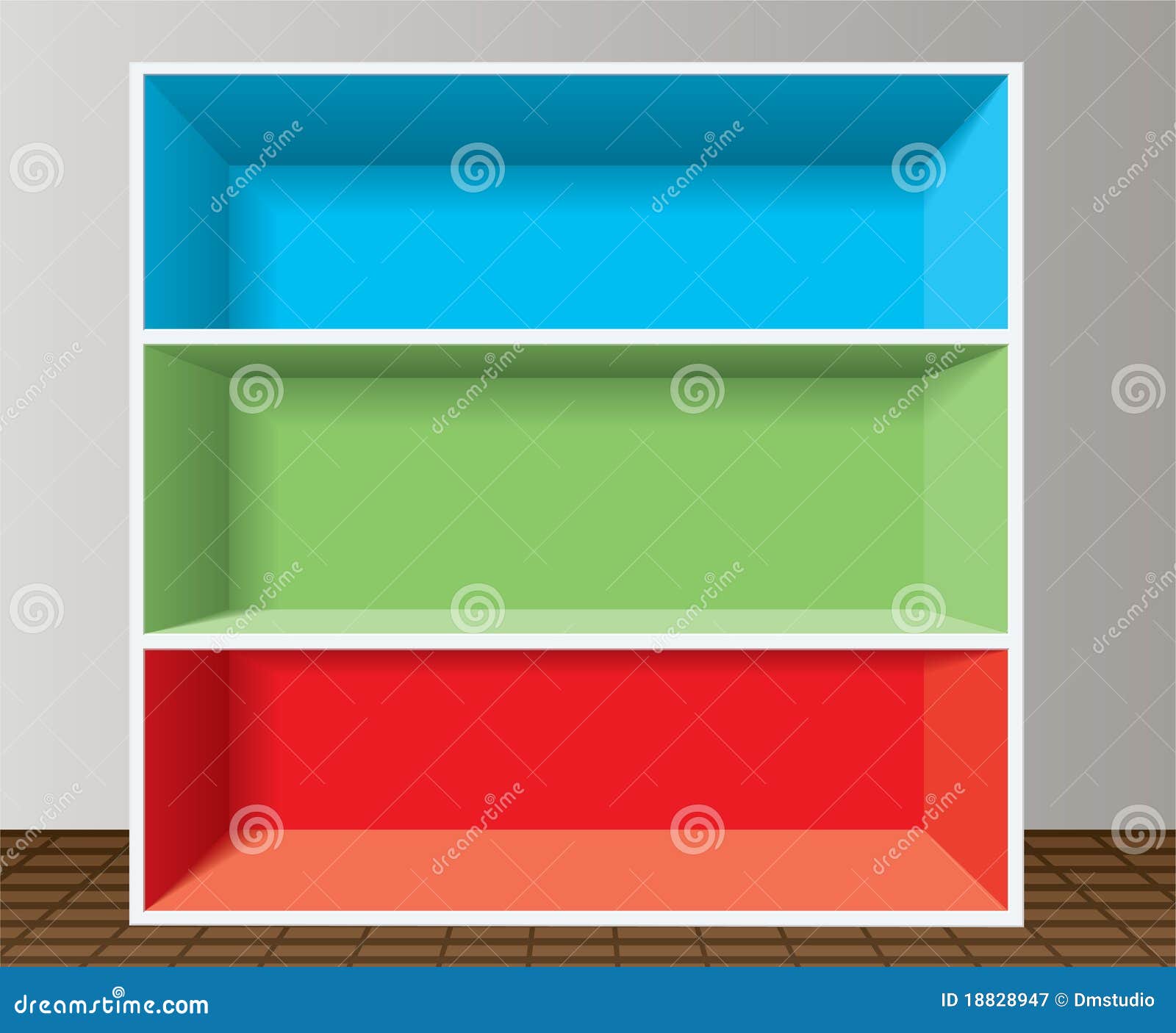 Empty Bookshelf Cartoon Vector | CartoonDealer.com #15710443