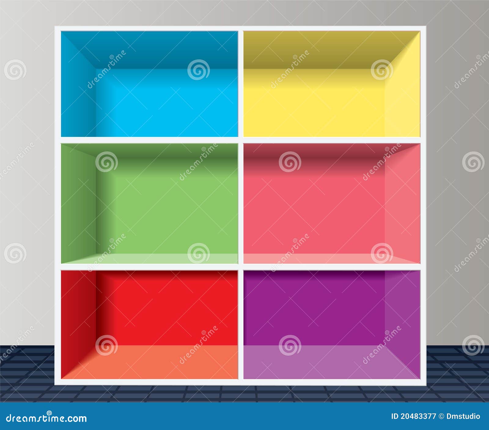 Empty Bookshelf Cartoon Vector | CartoonDealer.com #15710443