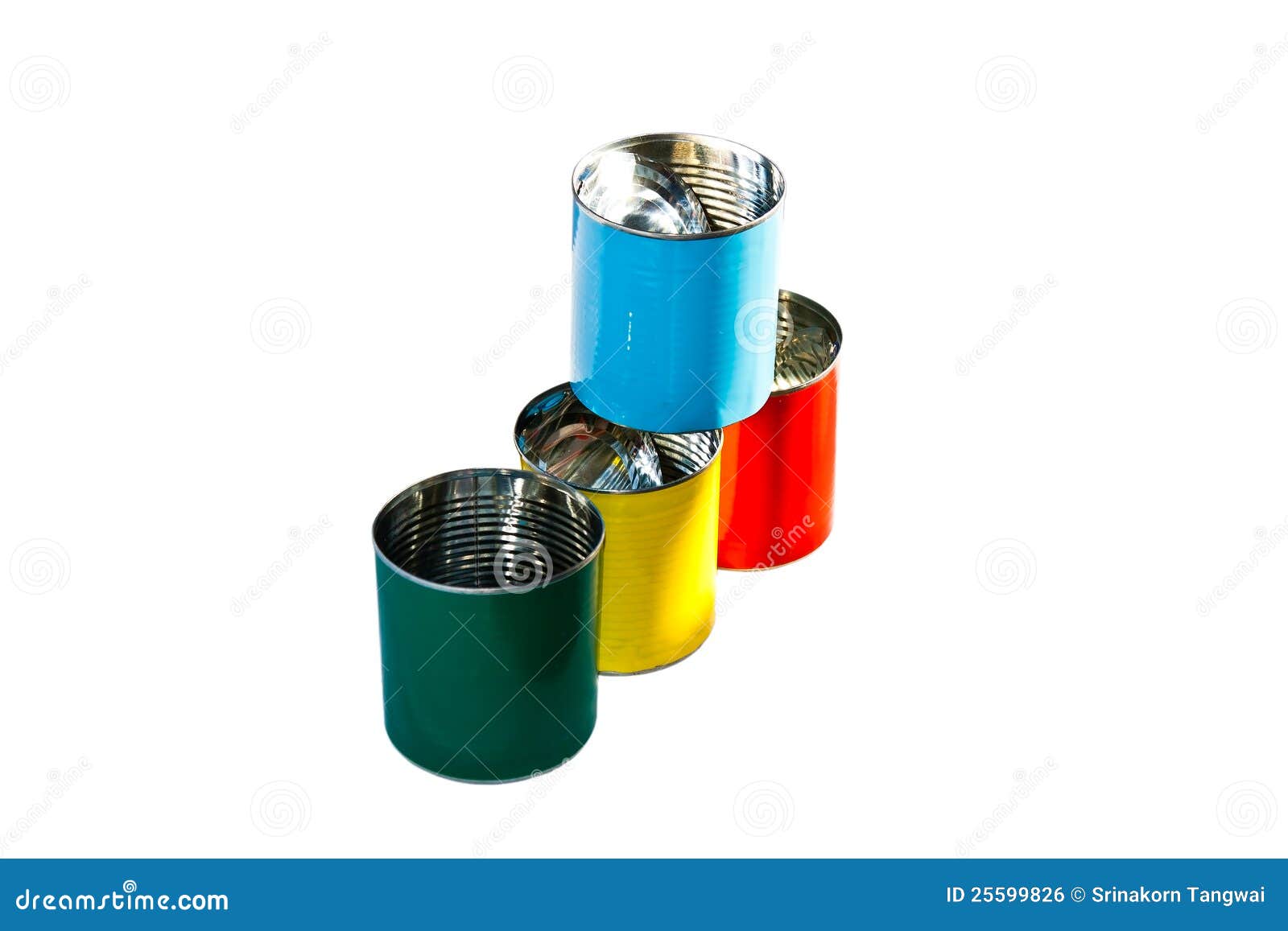 Colorful empty cans stock photo. Image of happy, colors - 25599826
