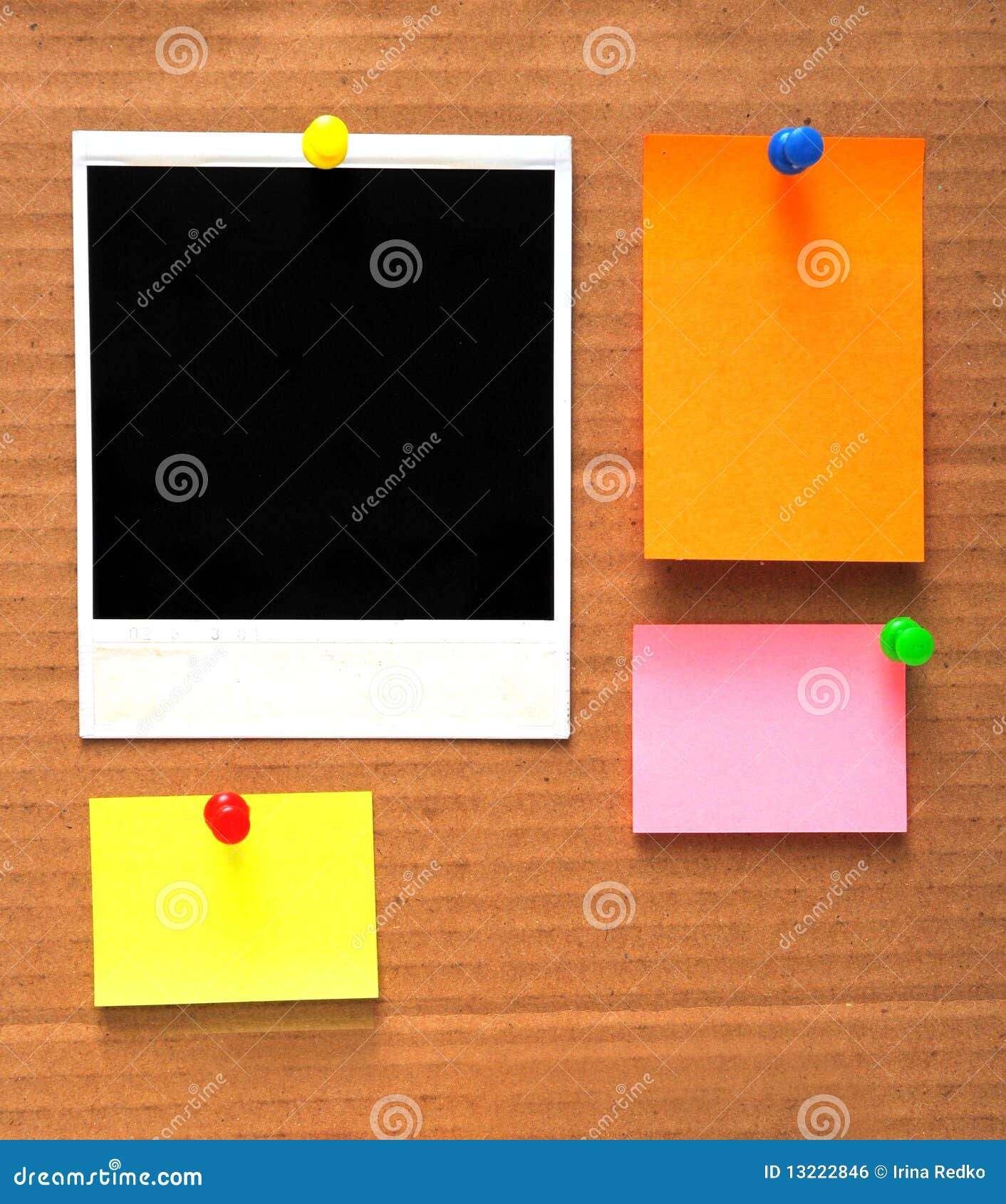 Colorful Empty Notes and Photo Frame Stock Photo - Image of empty, page ...
