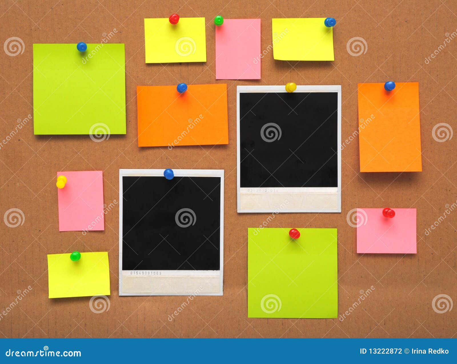 Colorful Empty Notes and Photo Frames Stock Photo - Image of concepts ...