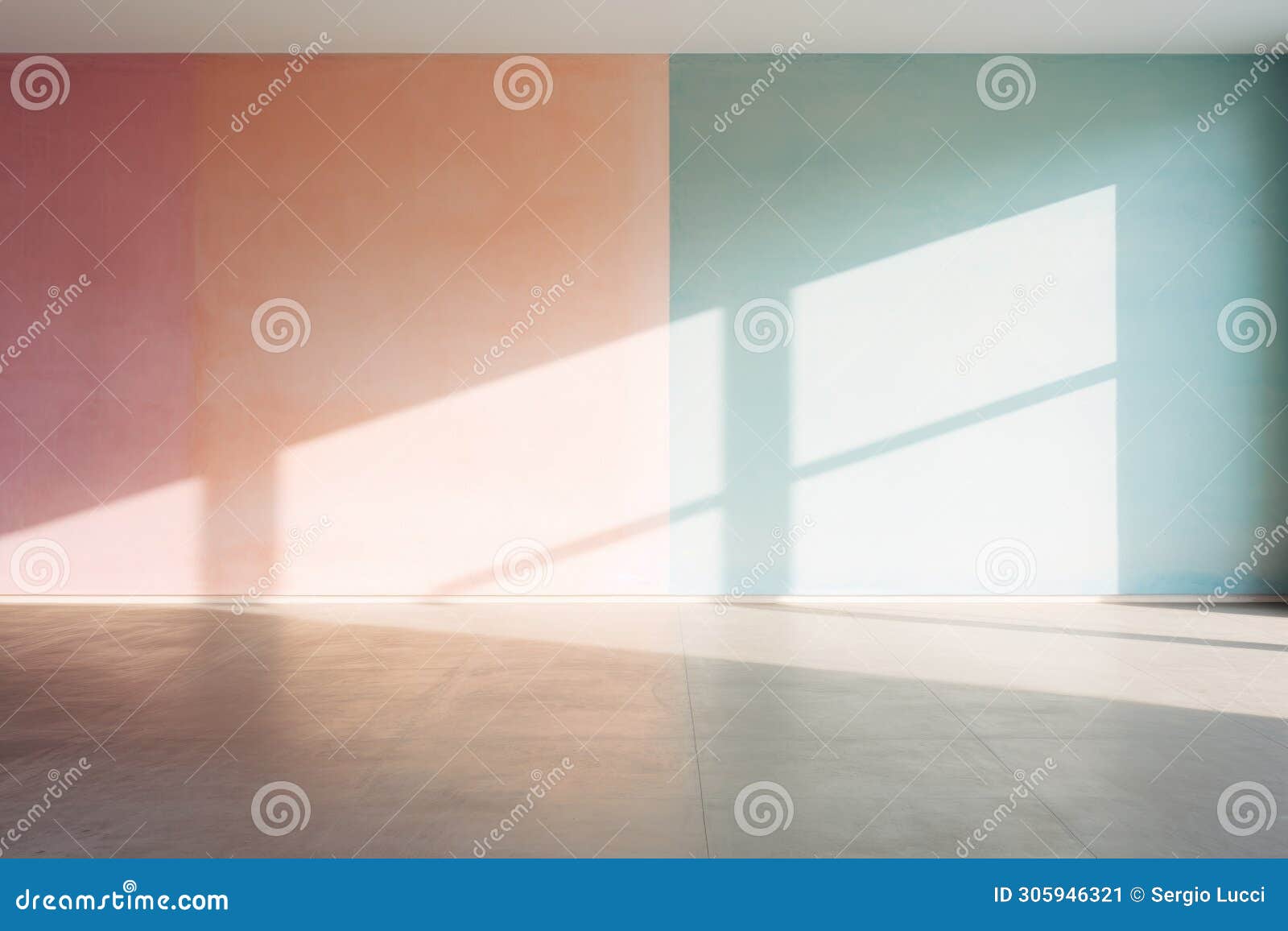Colorful Empty Room with Shadow Patterns on Walls Stock Illustration ...