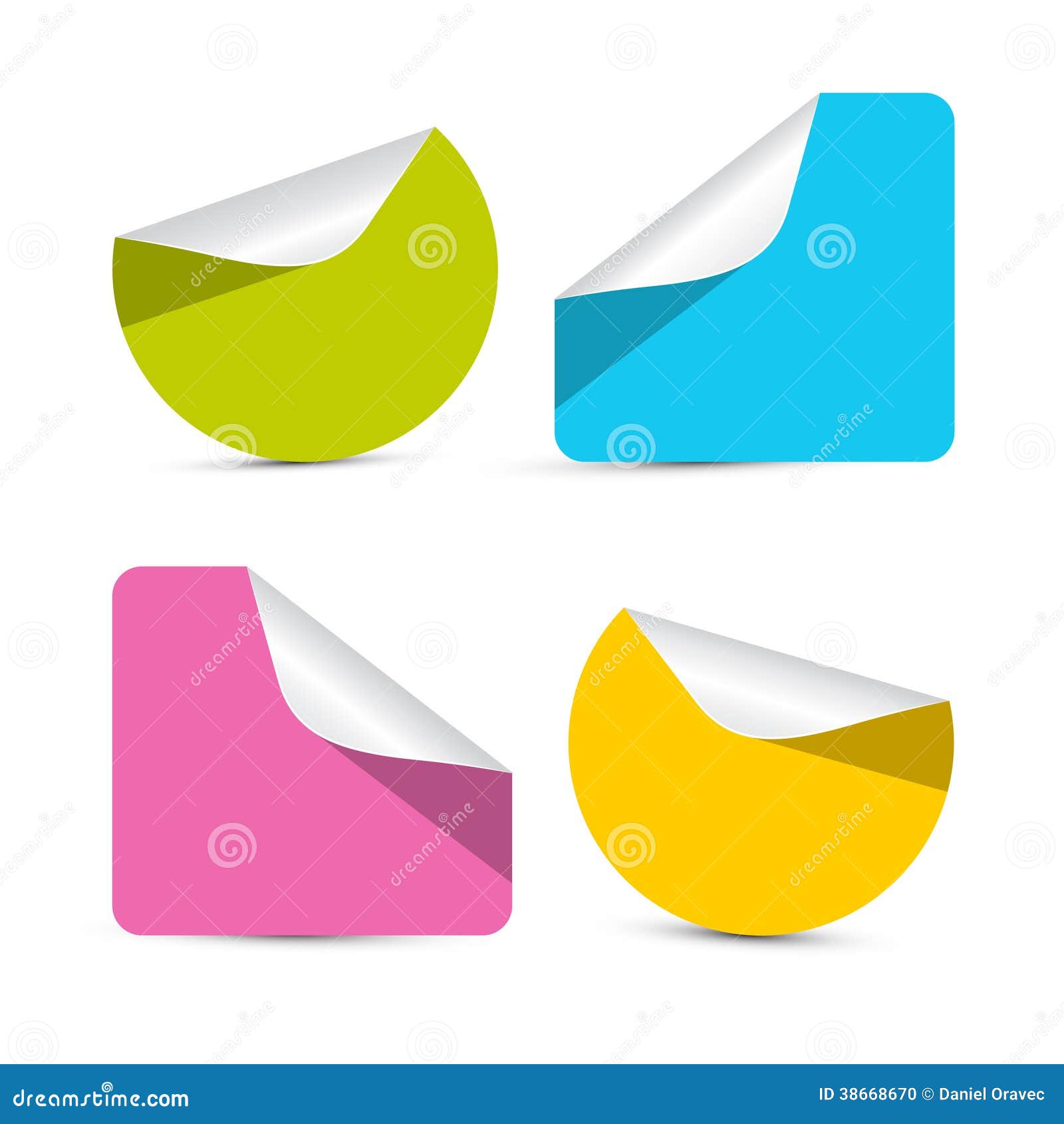 Colorful Empty Stickers - Labels Set Stock Vector - Illustration of ...