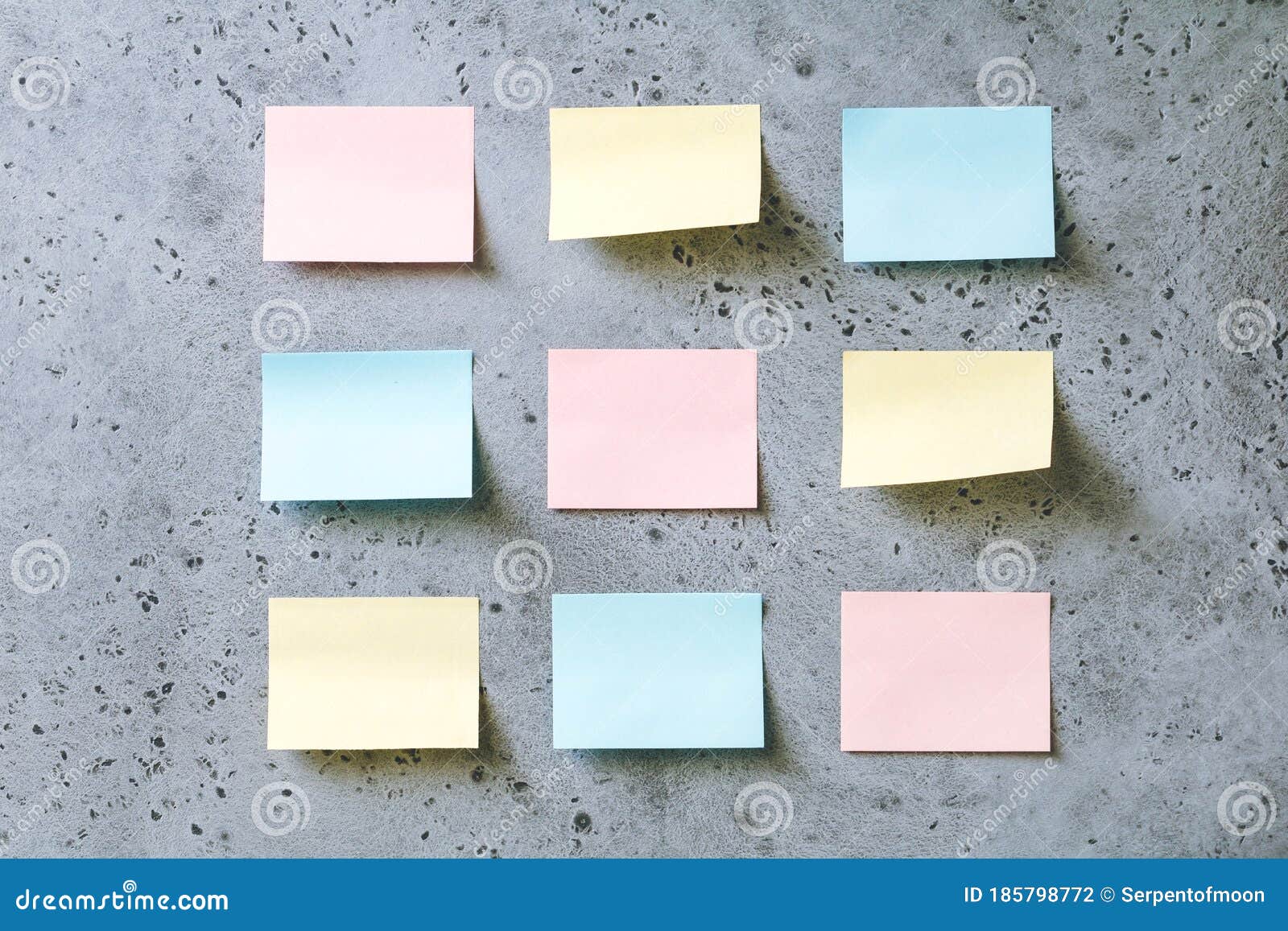 Colorful Empty Sticky Notes on a Grey Textured Background Stock Photo ...