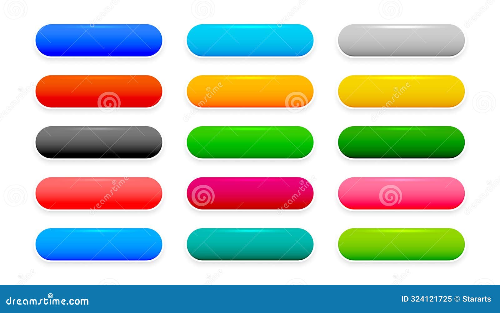 Colorful and Empty Web App Button Sign in Pack Stock Illustration ...