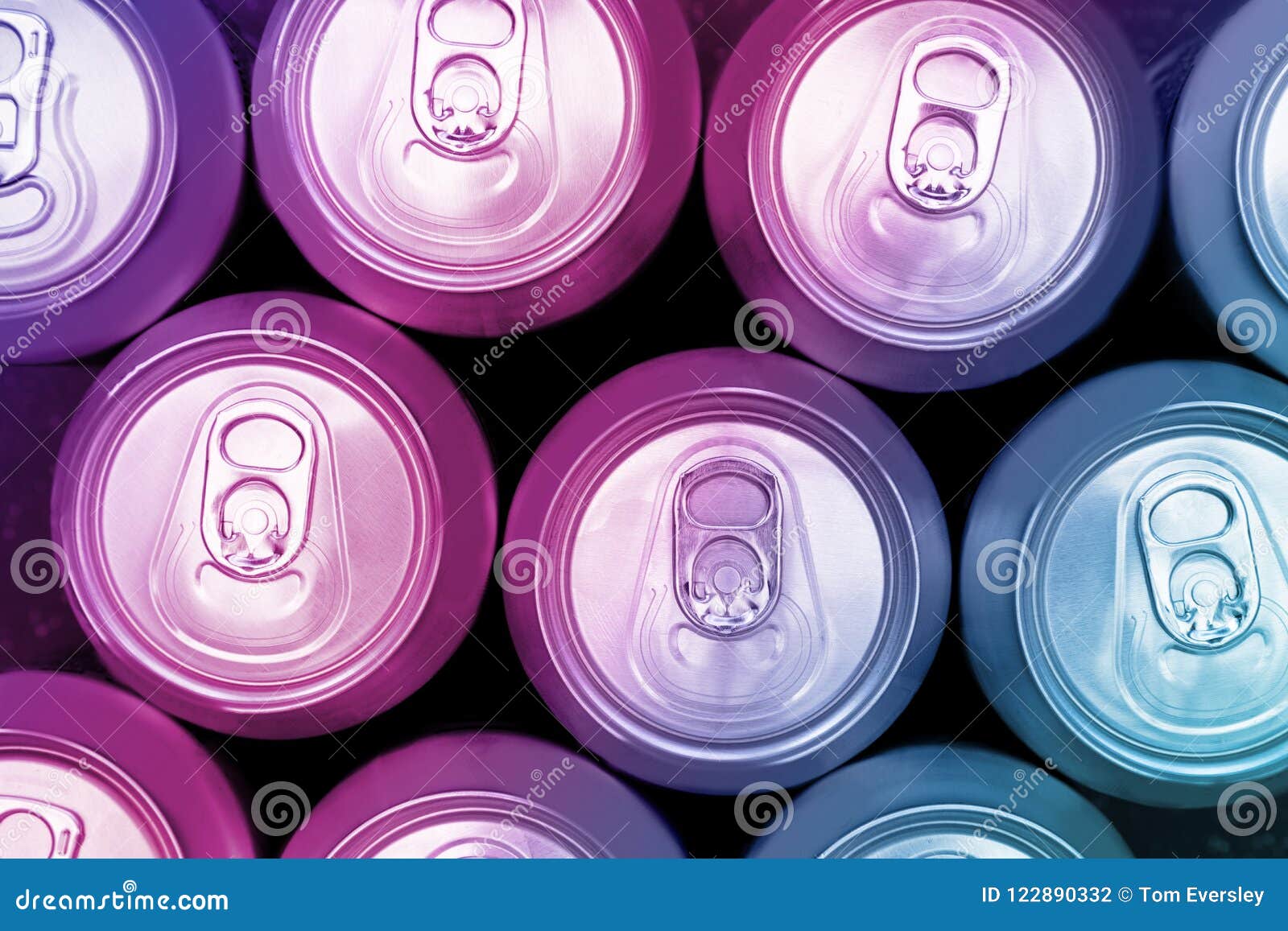 Colorful Energy Soda Drinks Cans Overhead Stock Photo - Image of party ...