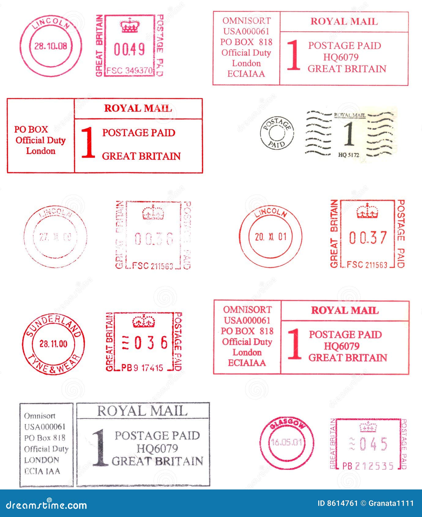 Colorful english postmarks stock illustration. Illustration of great ...