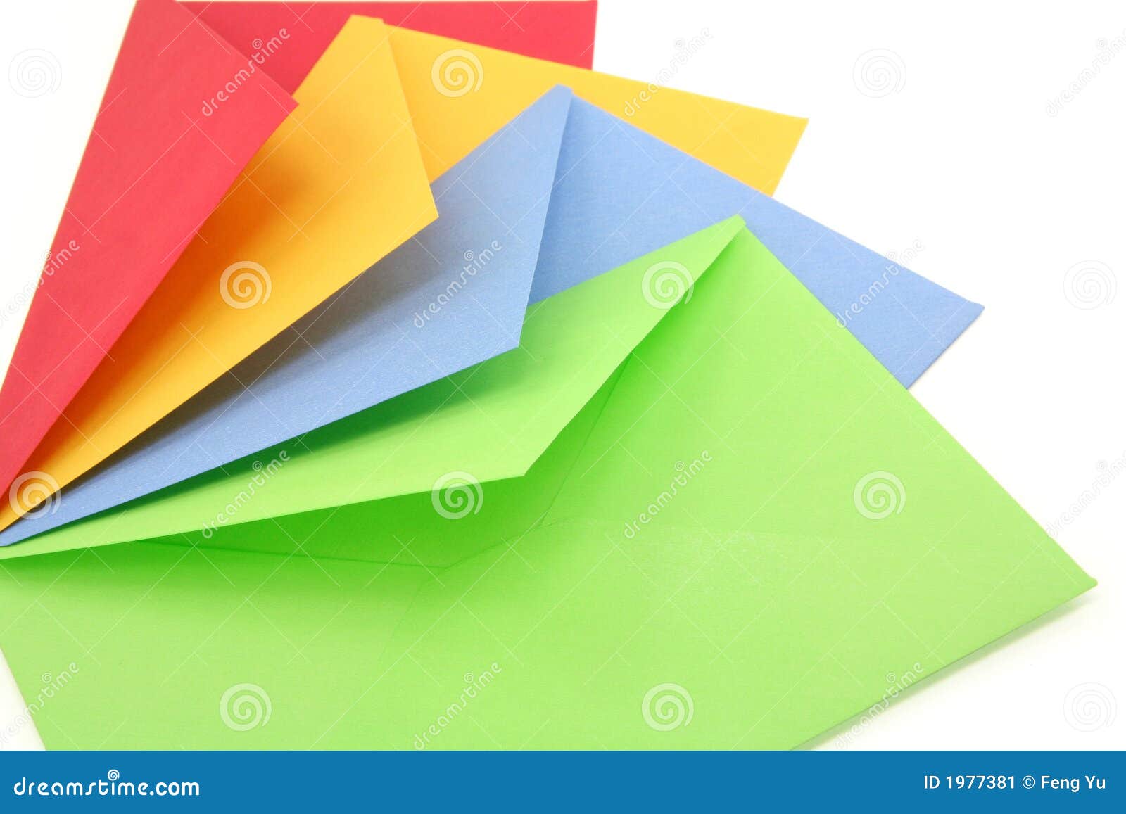 Colorful envelopes stock image. Image of information, yellow - 1977381