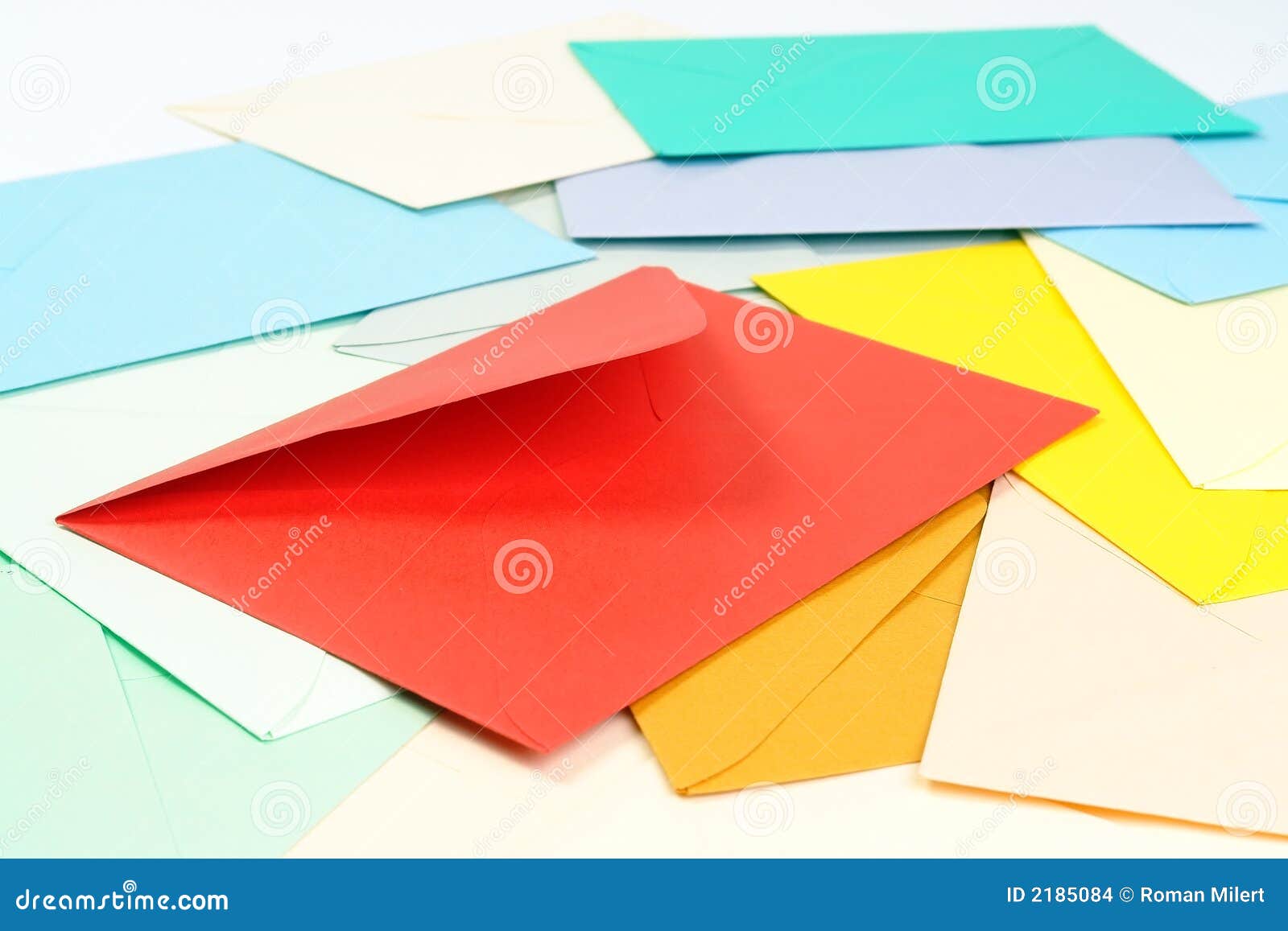 Colorful envelopes stock photo. Image of envelopes, yellow - 2185084