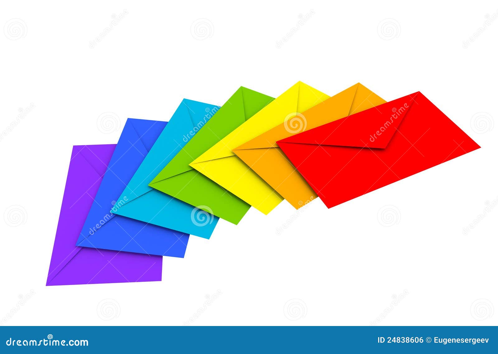 Colorful Envelopes Isolated on White Background Stock Illustration ...