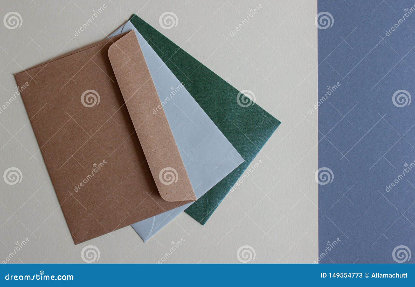 Colorful Envelopes on Table Stock Image - Image of grey, concept: 149554773