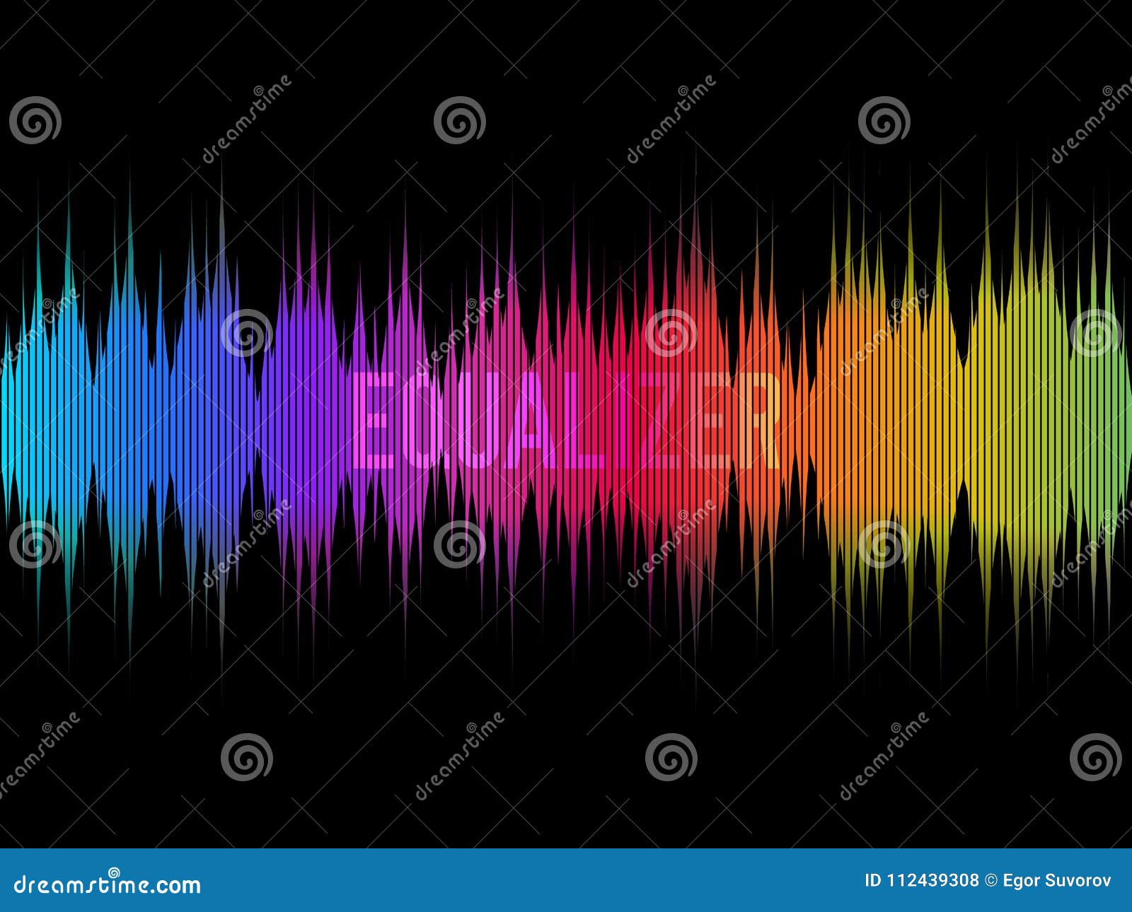 Colorful Equalizer on Dark Background. Rainbow Waves. Color Music ...