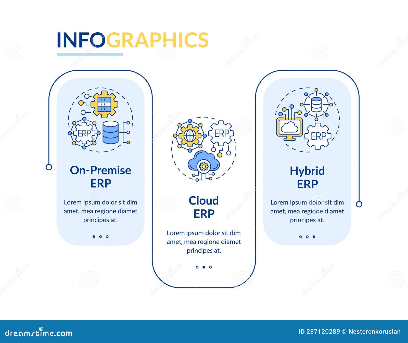 Colorful ERP Layout with Thin Line Icons Stock Vector - Illustration of ...