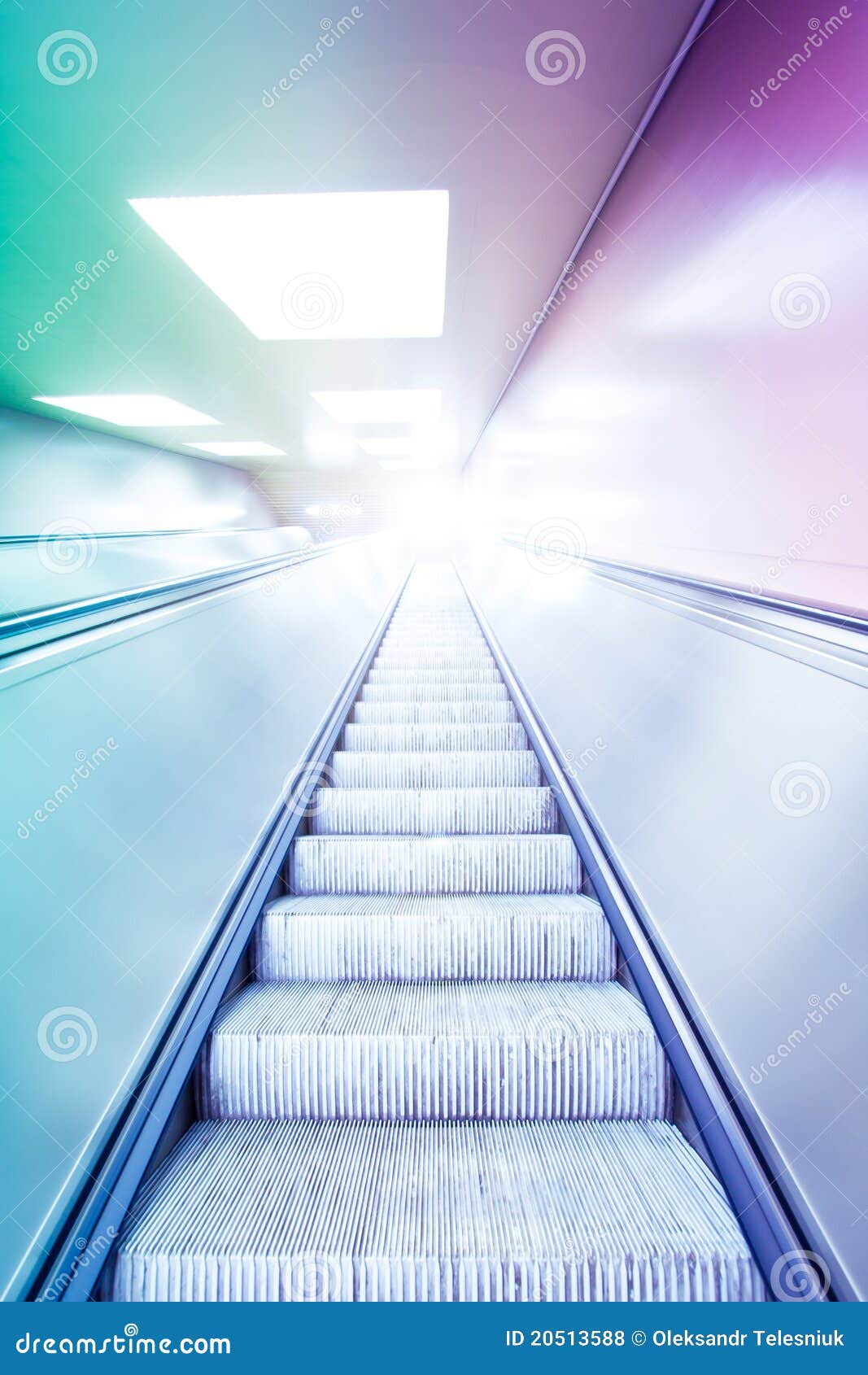 Colorful escalator stock photo. Image of lights, stairs - 20513588