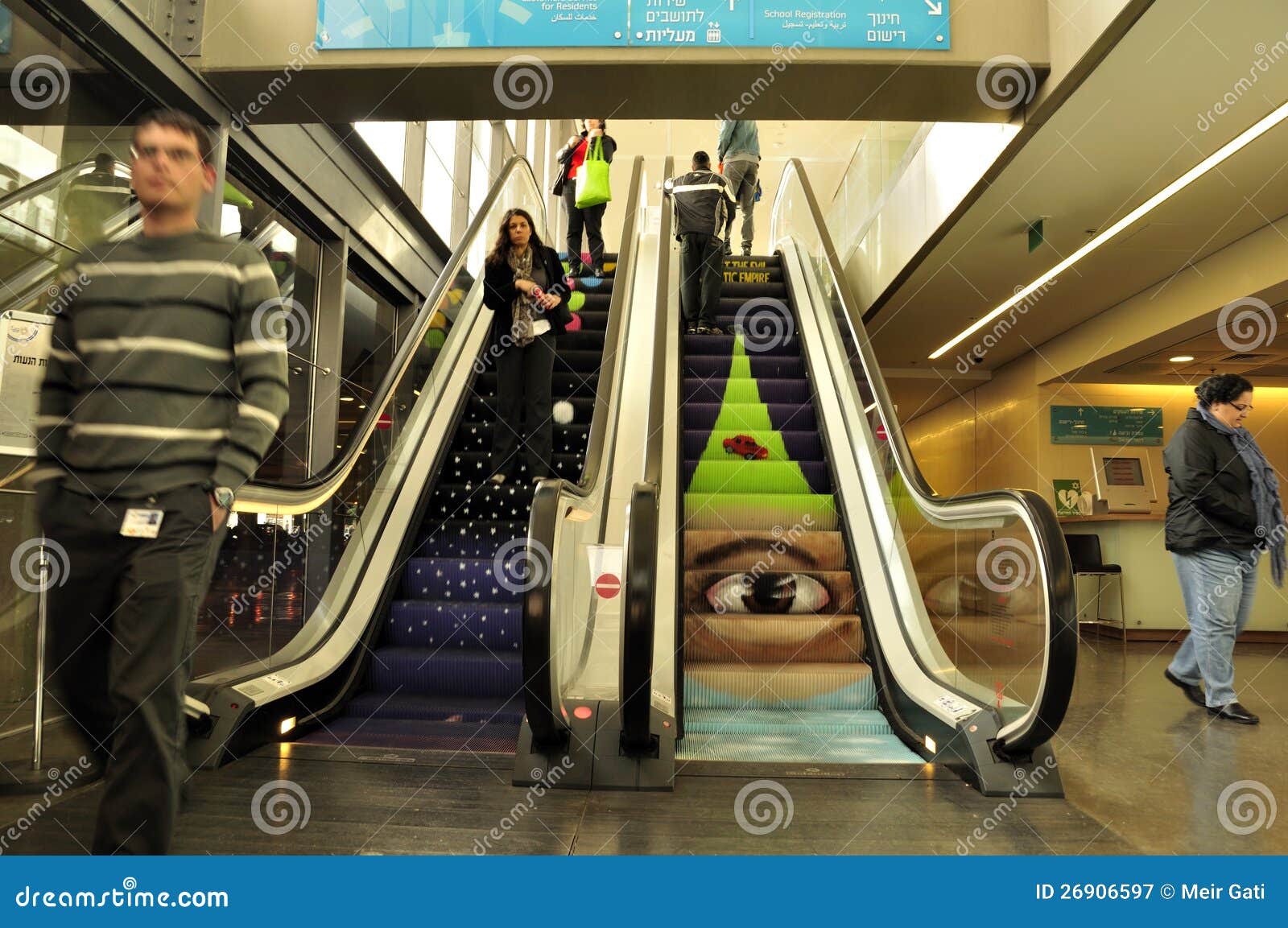 Colorful escalator editorial photography. Image of inventive - 26906597