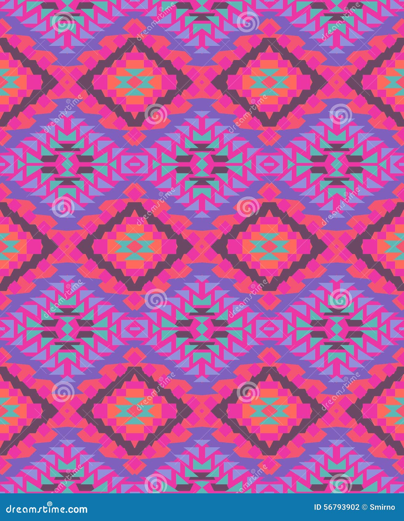 Colorful ethnic pattern stock vector. Illustration of drawing - 56793902