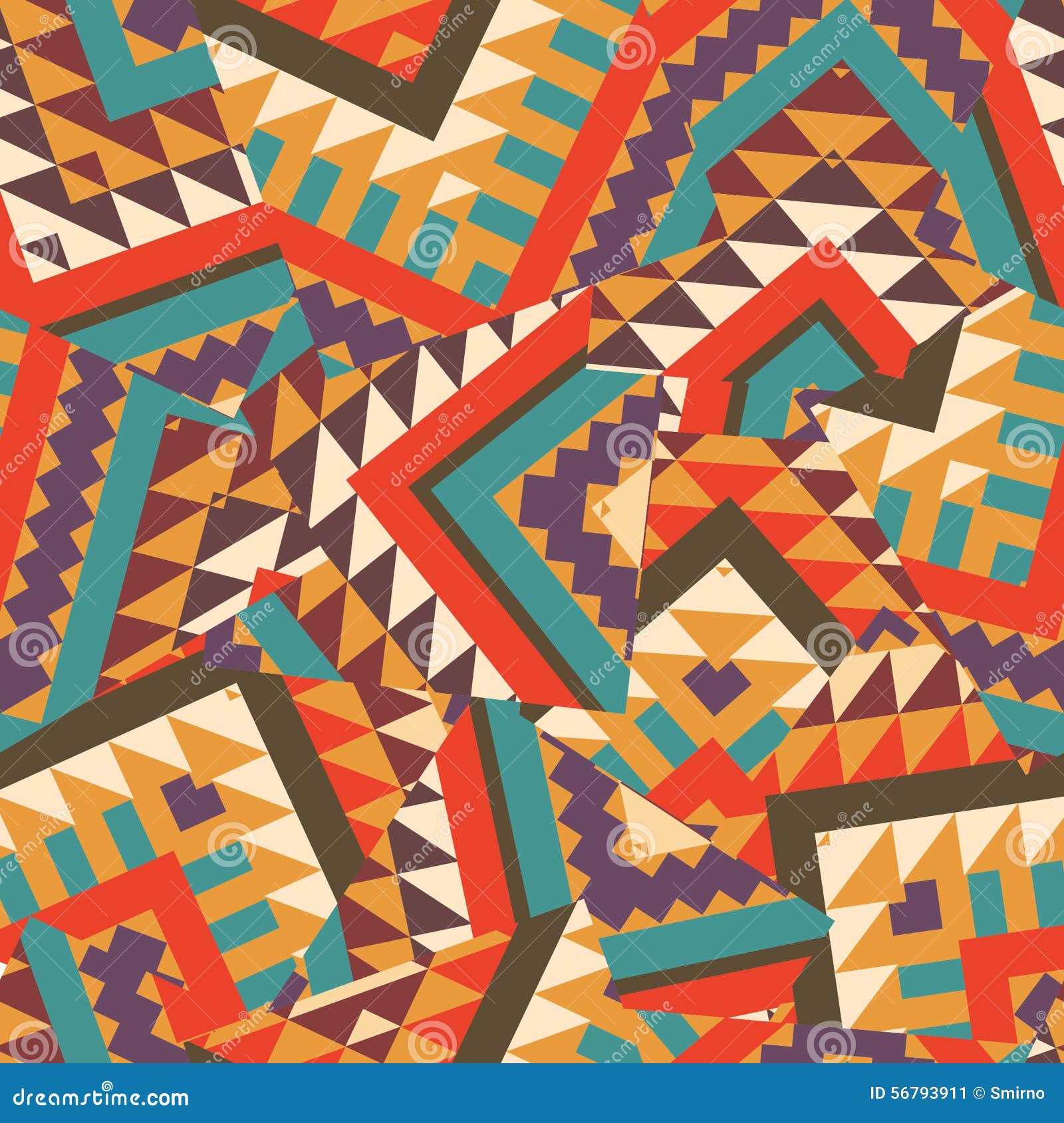 Colorful ethnic pattern stock vector. Illustration of artwork - 56793911