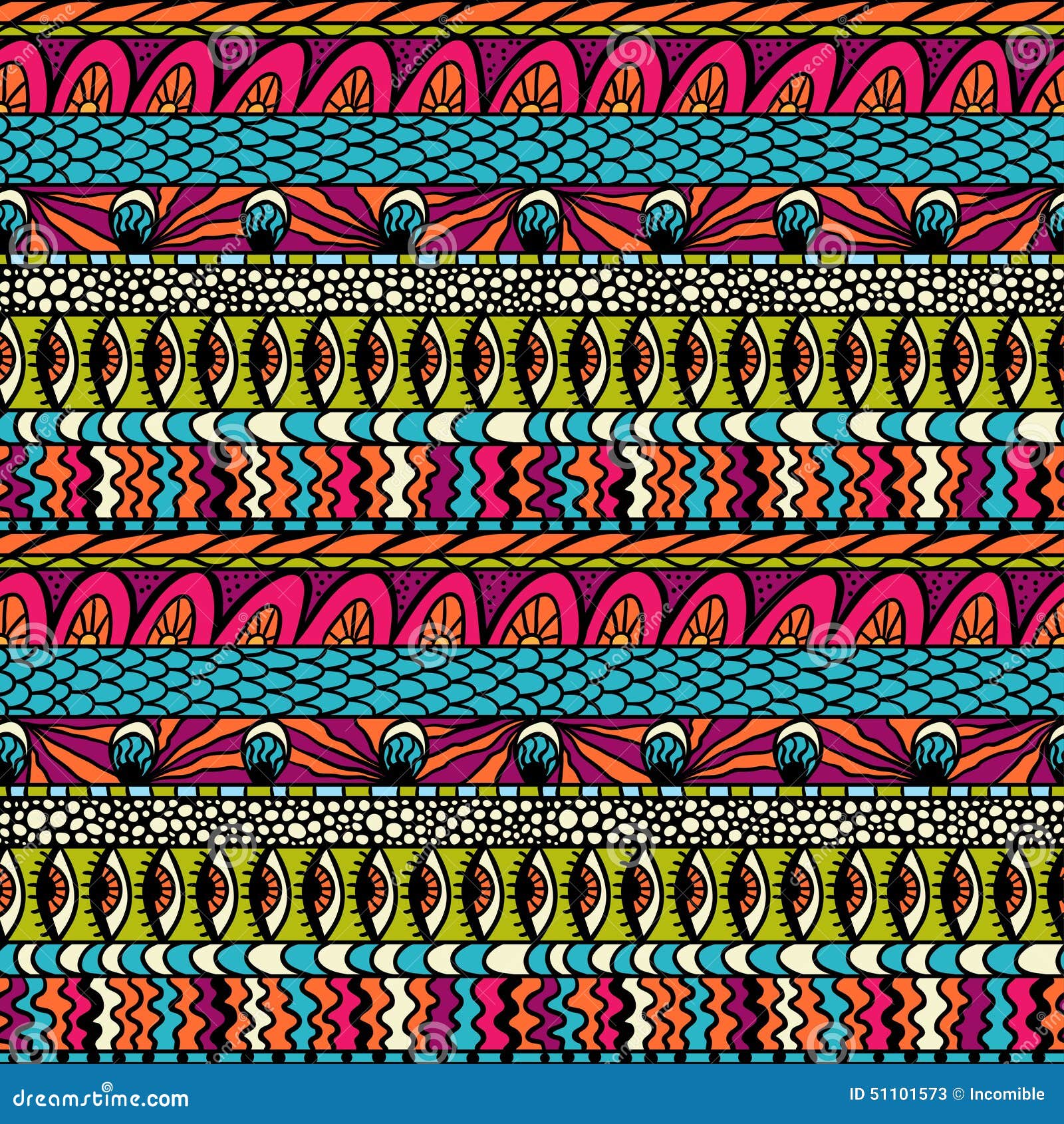 Colorful Ethnicity Ornament, Vector Seamless Stock Vector ...