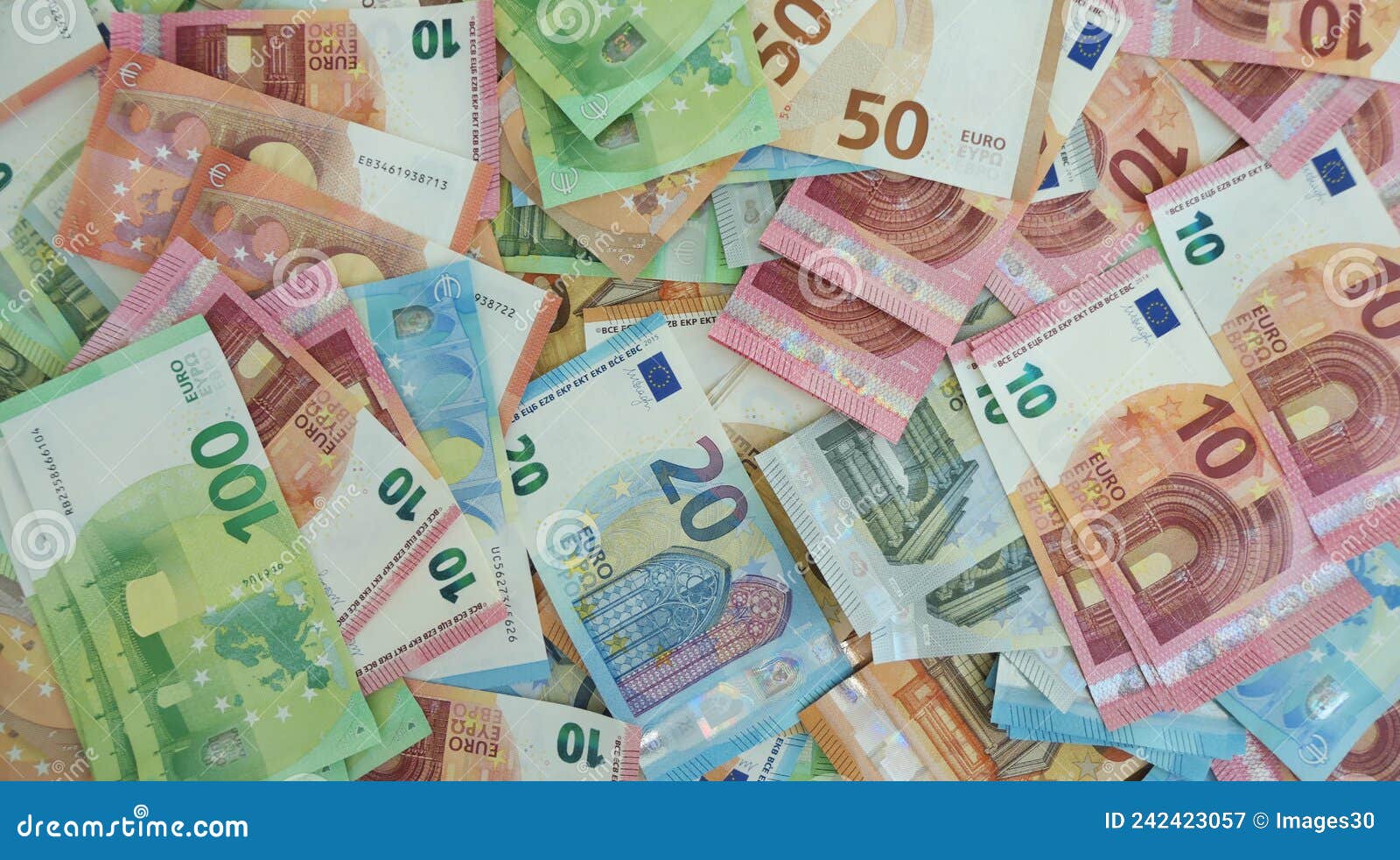 Colorful euro banknote mix stock image. Image of banknotes - 242423057