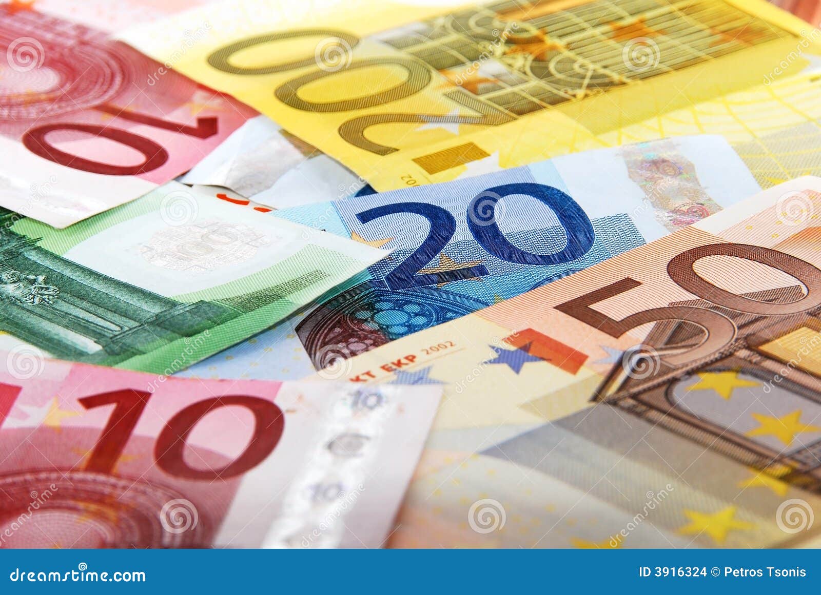Colorful euro banknotes stock photo. Image of wealth, euro - 3916324