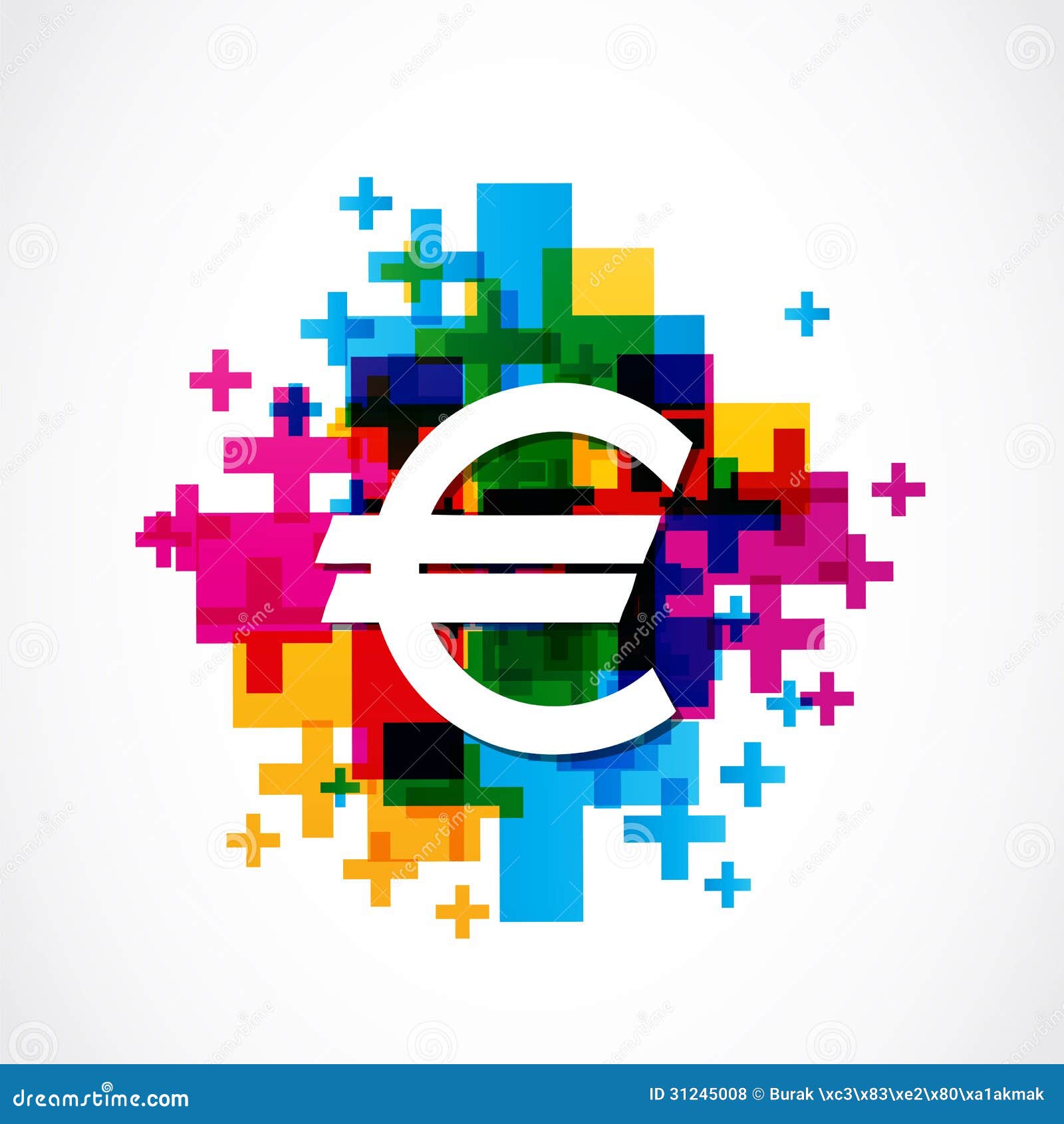 Colorful euro sign stock vector. Illustration of business - 31245008