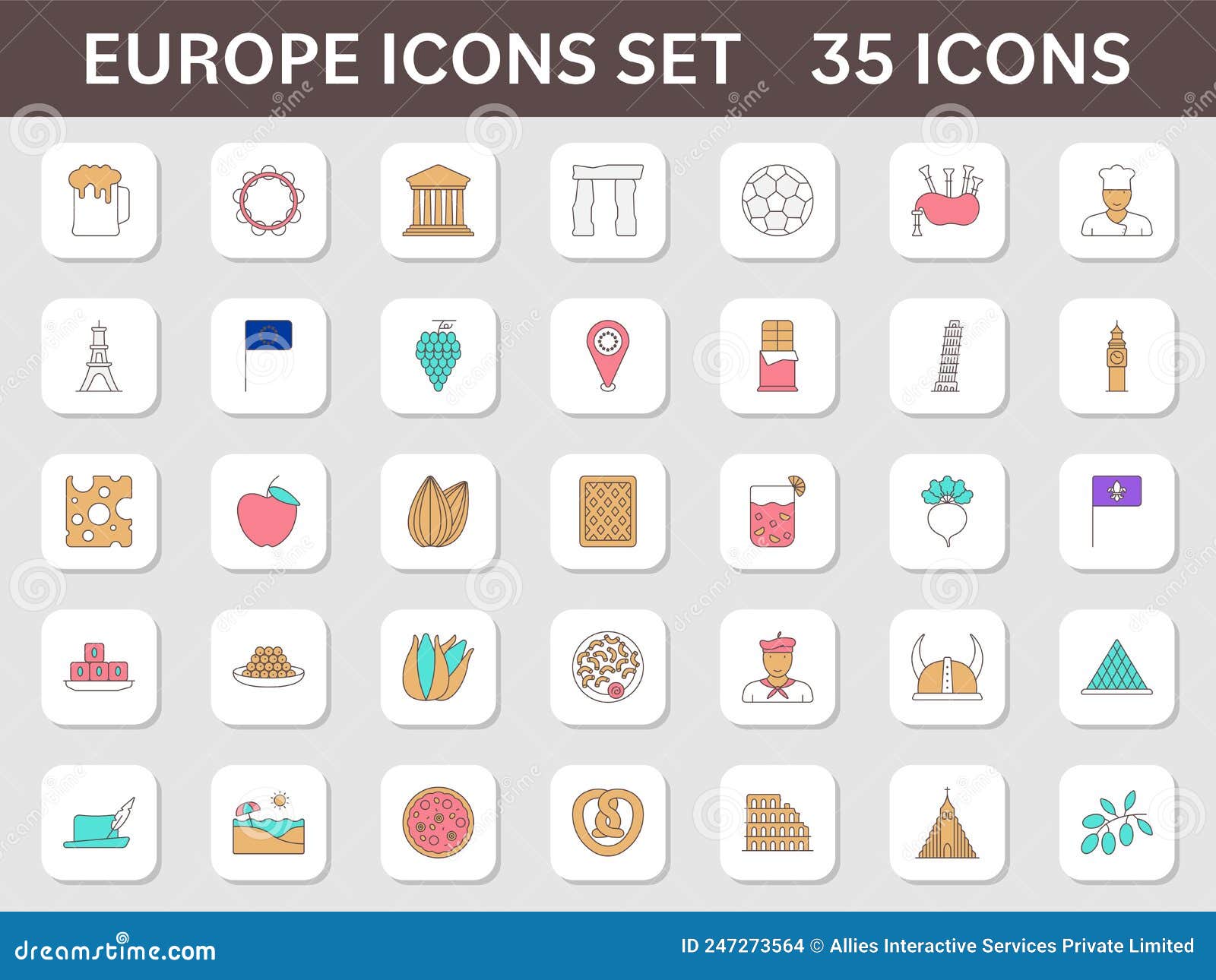 Colorful Europe Map. Countries And Borders, Political Map Of Europe ...