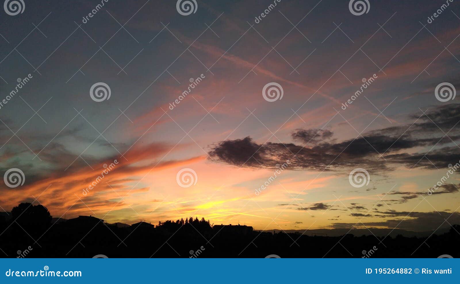 Colorful Evening Sky of September. Night Sky Picture. Skyscape. Sunset ...