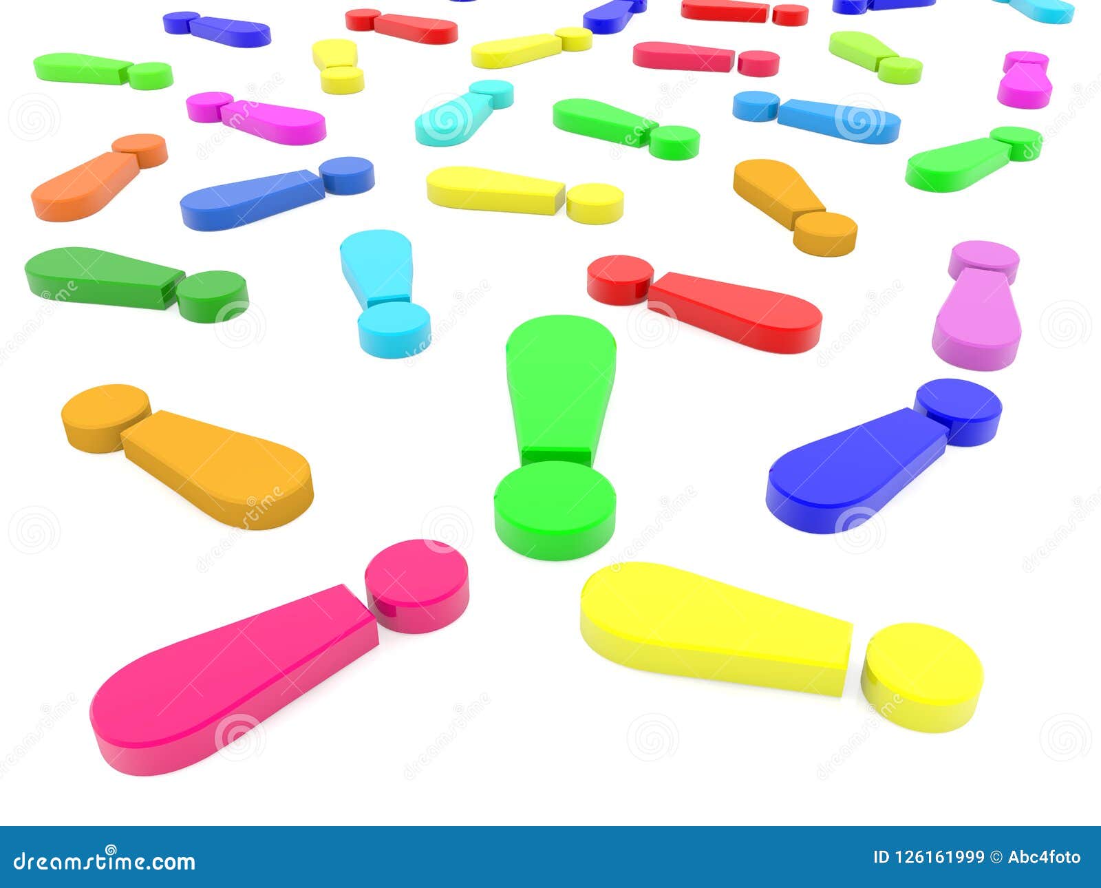 Colorful Exclamation Marks on White Background Stock Illustration ...