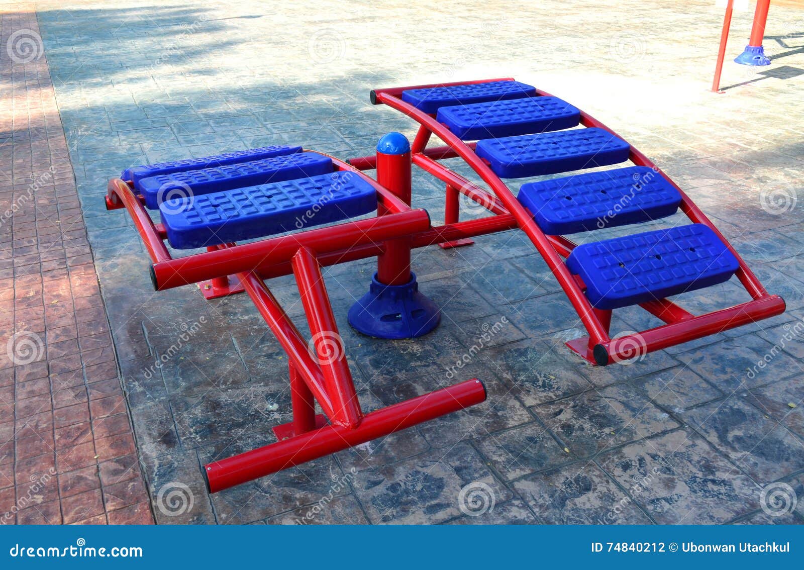 Colorful Exercise Equipment in Public Park Stock Photo - Image of asian ...