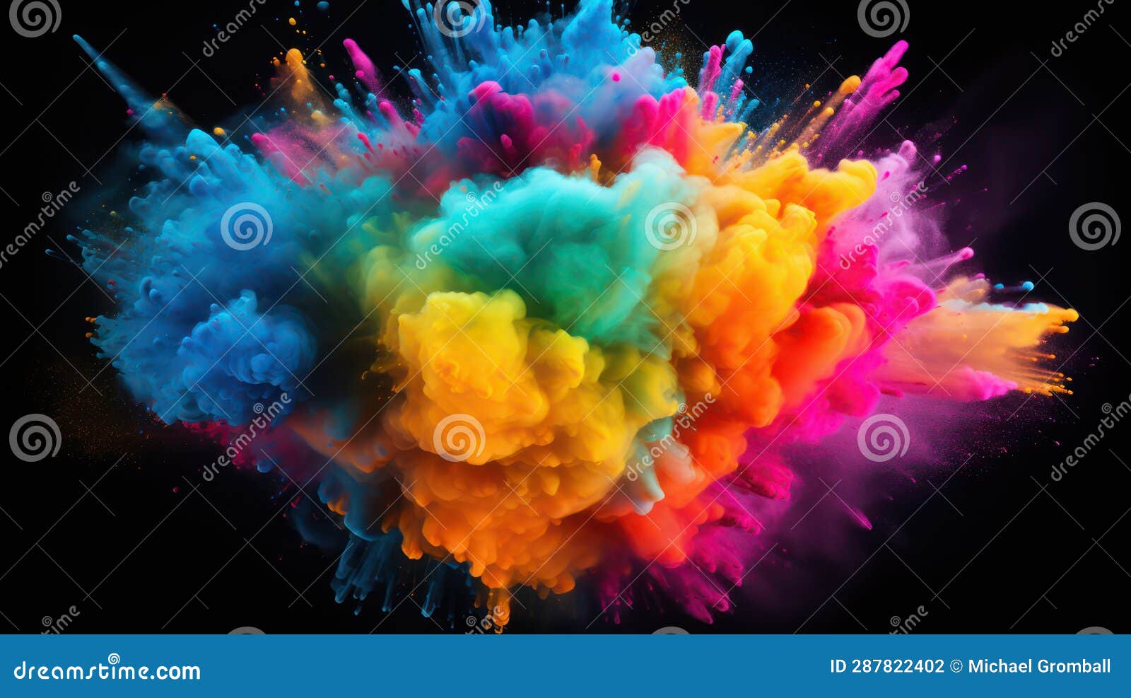 Set Six Colorful Exploding Trees Cartoon Drawings, Tree Displays ...